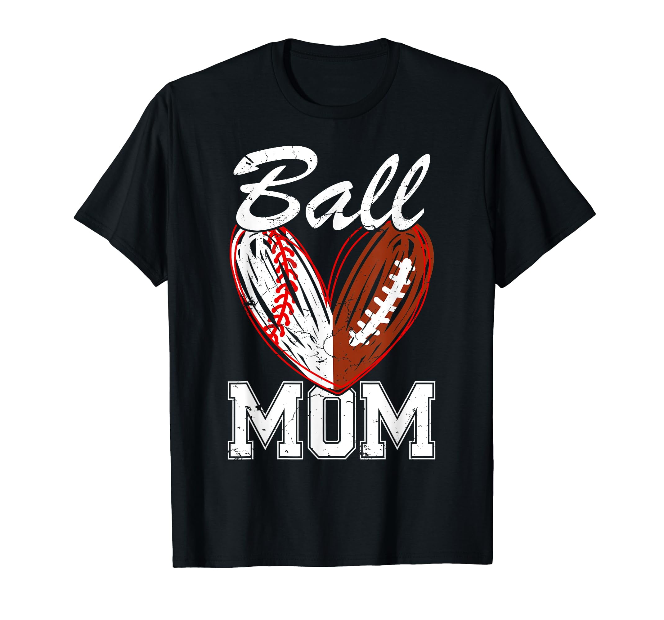 Ball Mom Baseball Football Lover Fan Happy Mothers Day Women T-Shirt ...