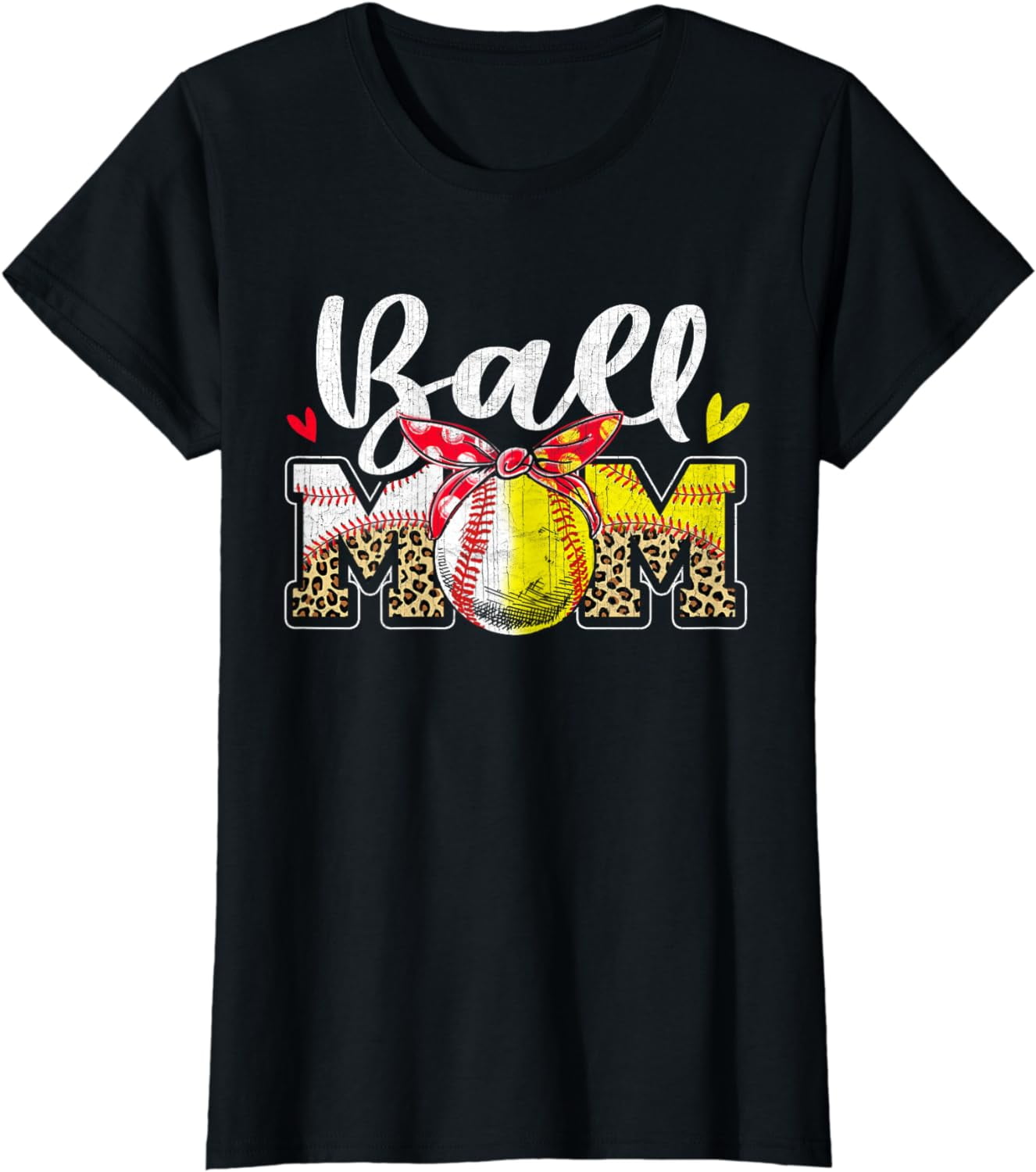 Ball Mom Baseball Softball Mom Mama Women Mother's Day T-Shirt ...