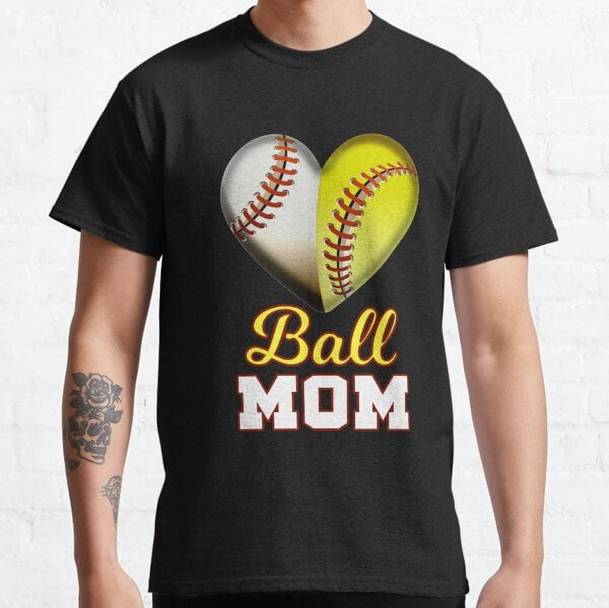 Ball Mom Heart Design For Baseball Players Classic T-shirt - Walmart.com