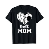 Ball Mom Heart Funny Soccer Volleyball Mom T-Shirt - Walmart.com