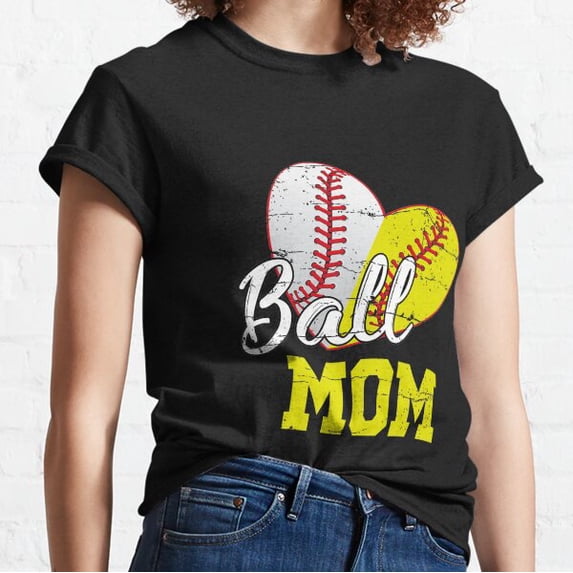 Ball Mom Softball Baseball For Women Day Classic T-shirt - Walmart.com