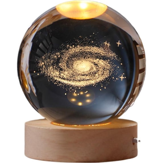 Ball Night Light with LED Stand Glass Sphere Decorative Balls Lamp ...