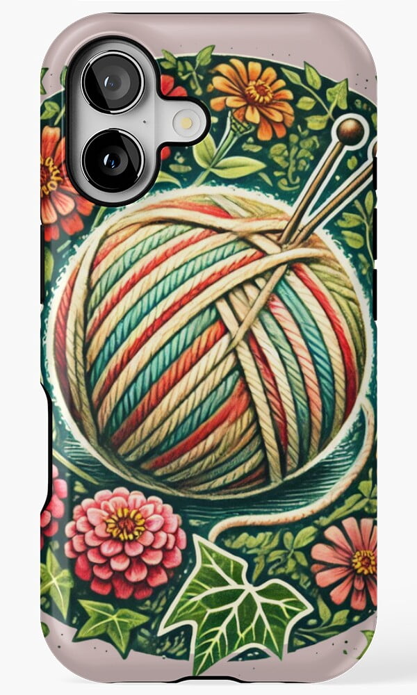 Ball Of Yarn Knitting Craft Art Phone Case for iPhone 11 12 13 14 15 16 ...