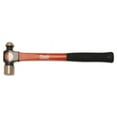 Ball Pein Hammer, Straight Hickory Handle, 15 in, Forged Steel 24 oz ...