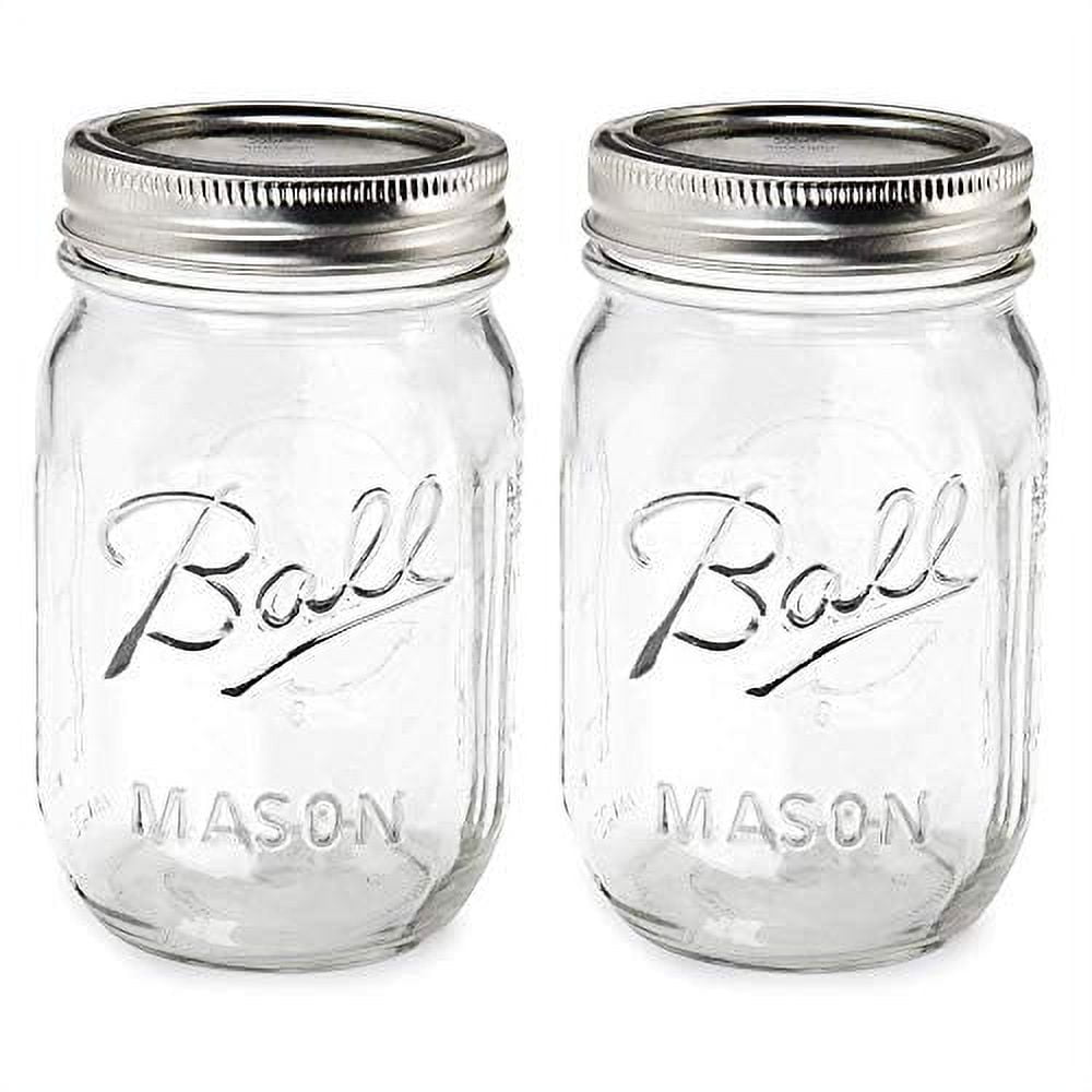Ball, Pint Jar with Lids and Bands, 16 oz, Regular Mouth, Set of 2 ...