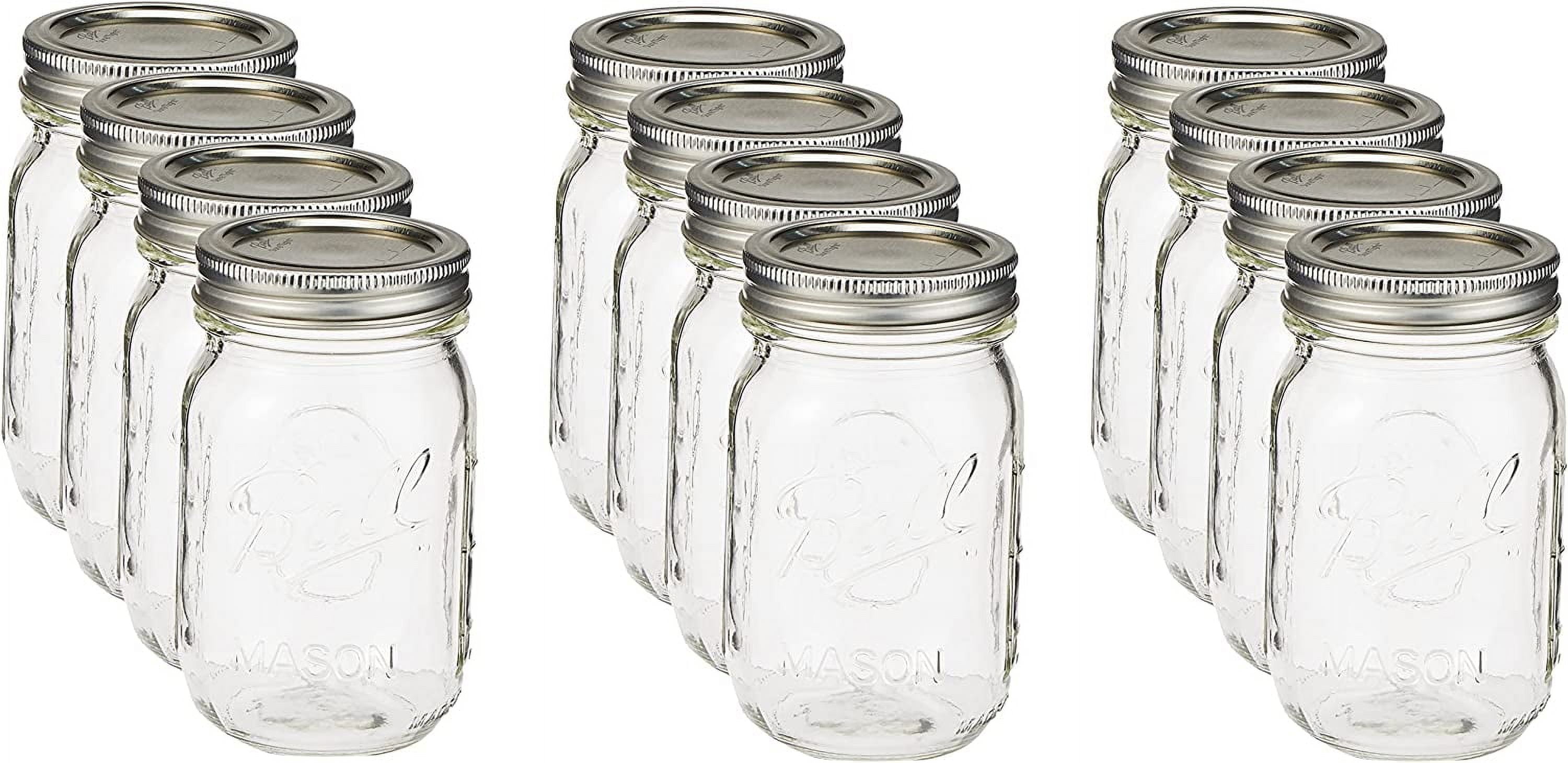 Ball Pint Jar, Regular Mouth, Set of 12, 16 oz - Walmart.com