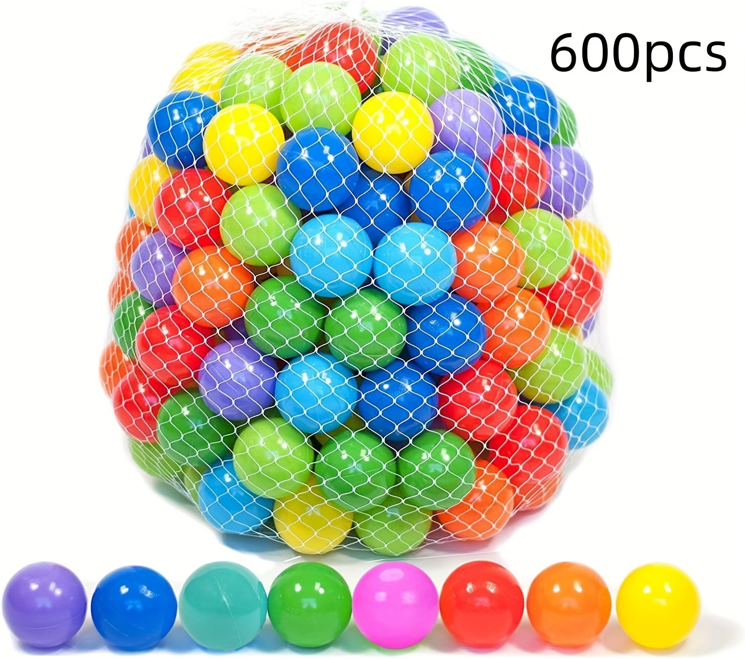 Ball Pit Balls 600 Count, 8 Colors Plastic Balls for Ball Pit Play ...