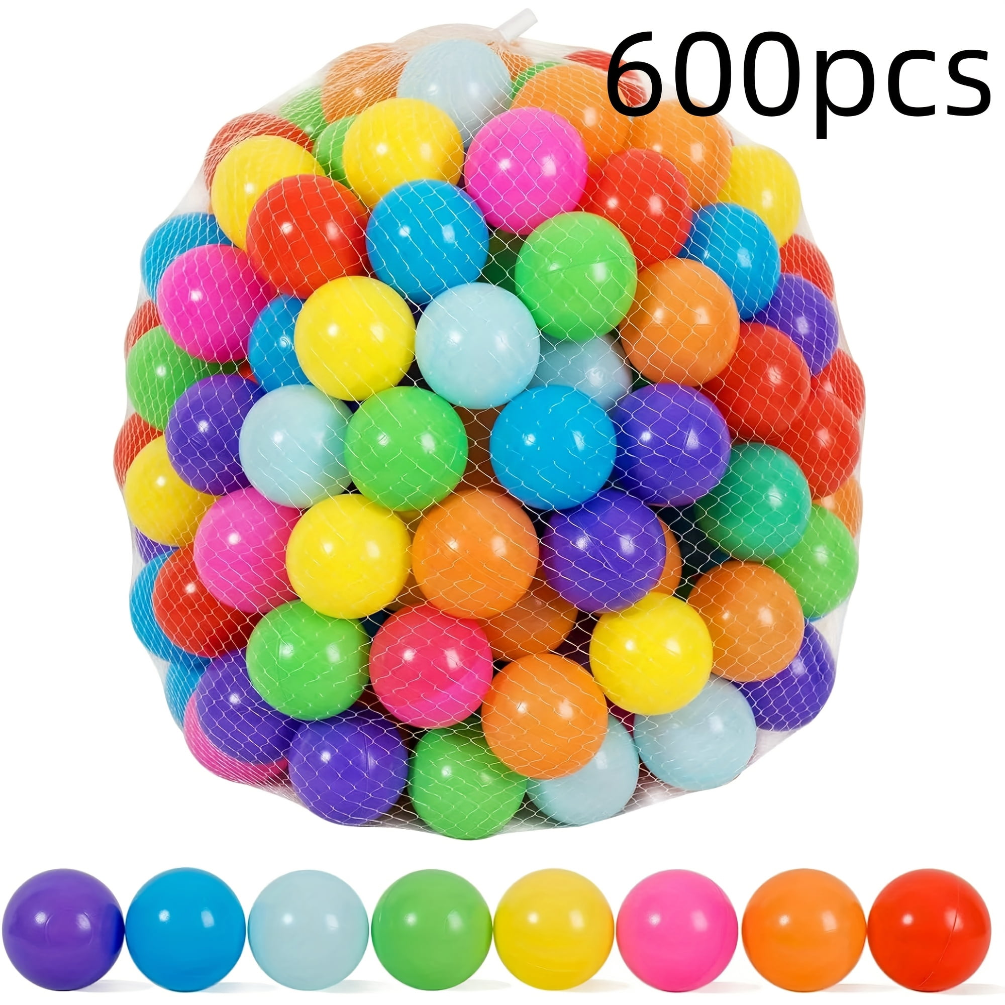 Ball Pit Balls 600 Count, 8 Colors Plastic Balls for Ball Pit Play ...