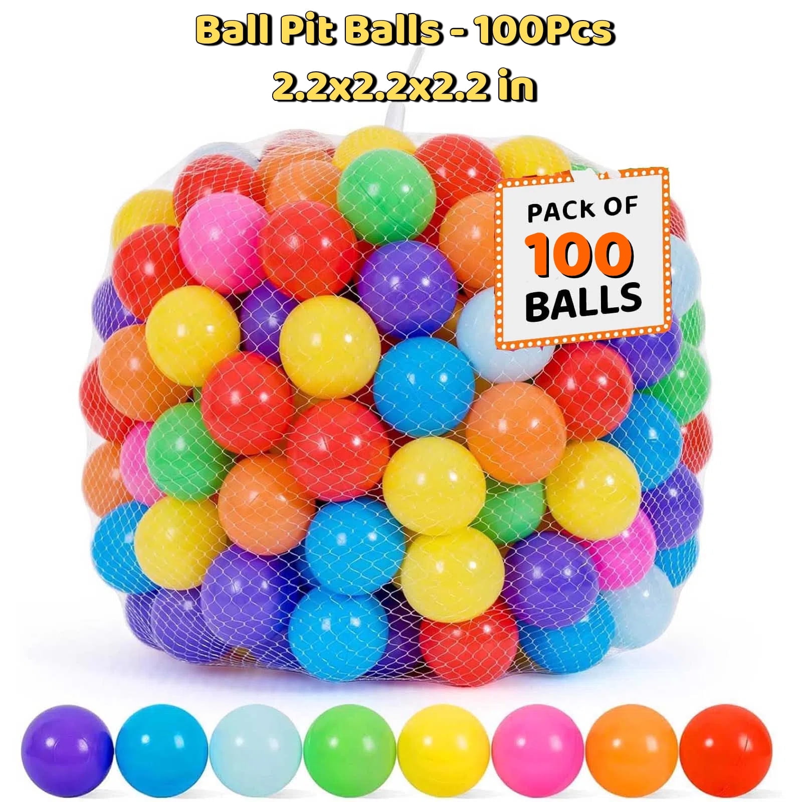 Ball Pits Balls, 8 Colors Plastic Balls for Ball Pits Play Balls for Toddlers with Durable ...