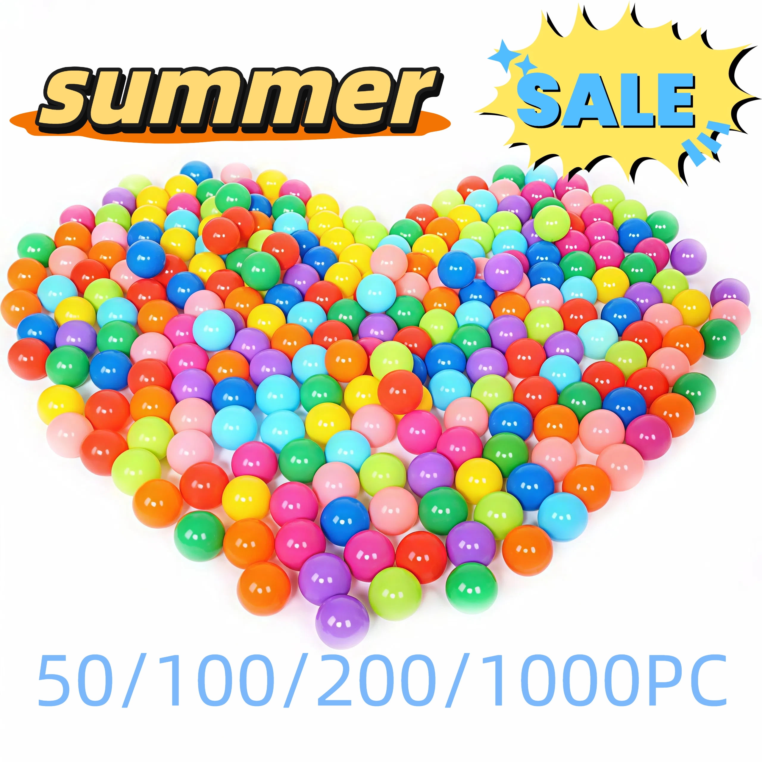 Ball Pit Balls Summer Joy Ocean Balls – 50/100/200/1000 Pcs, Colorful ...