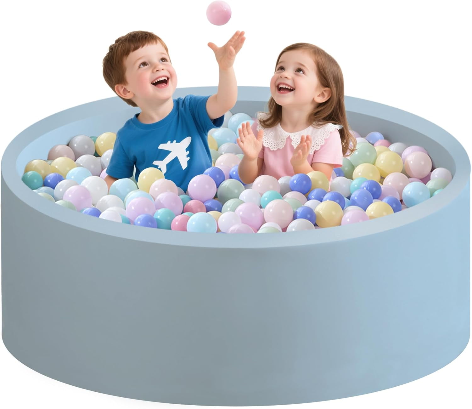 Ball Pit for Toddlers 47.24''x15.75'' Baby Ball Pit Soft Foam Ball Pits ...