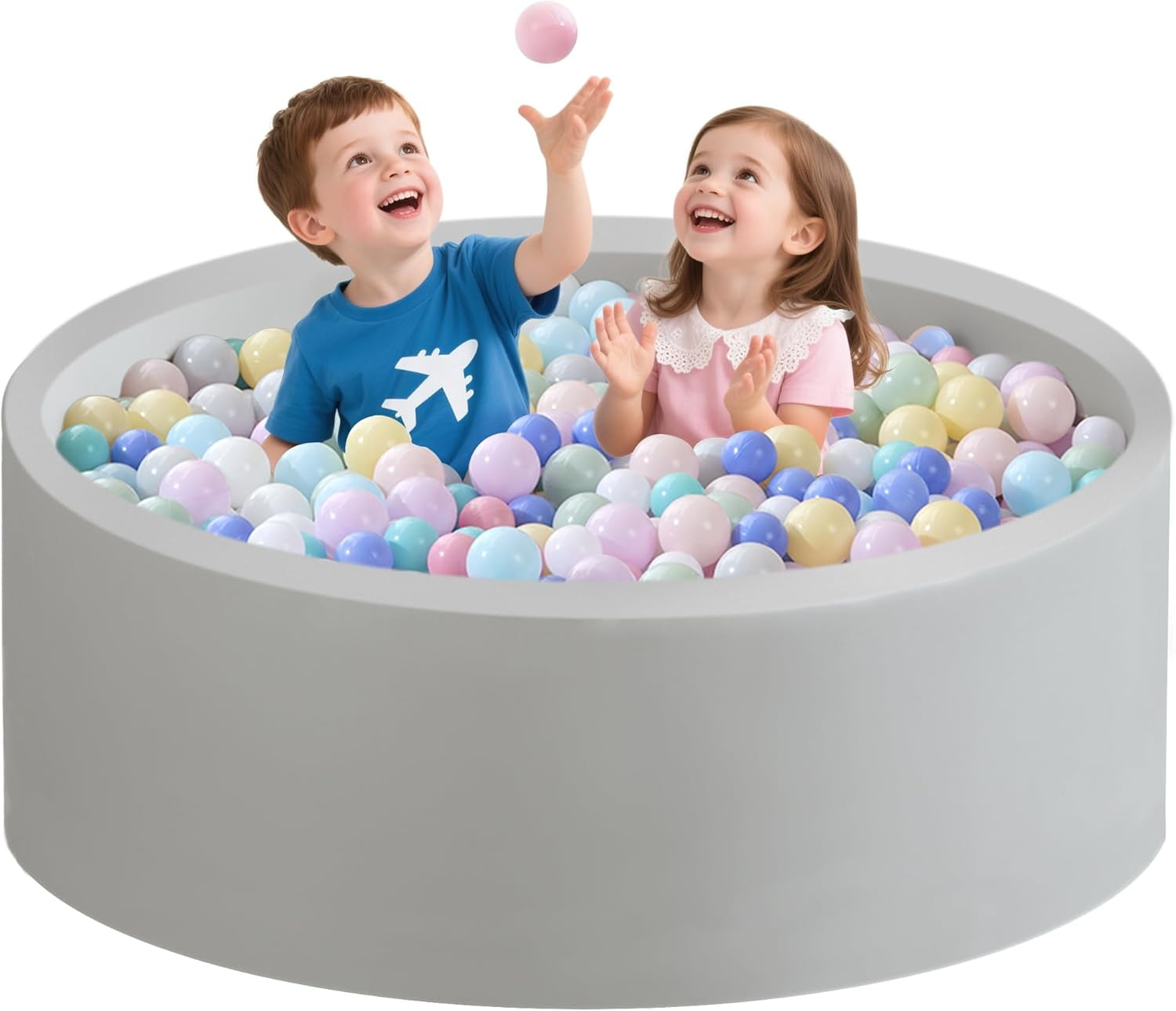 Ball Pit for Toddlers 47.24''x15.75'' Baby Ball Pit Soft Foam Ball Pits ...