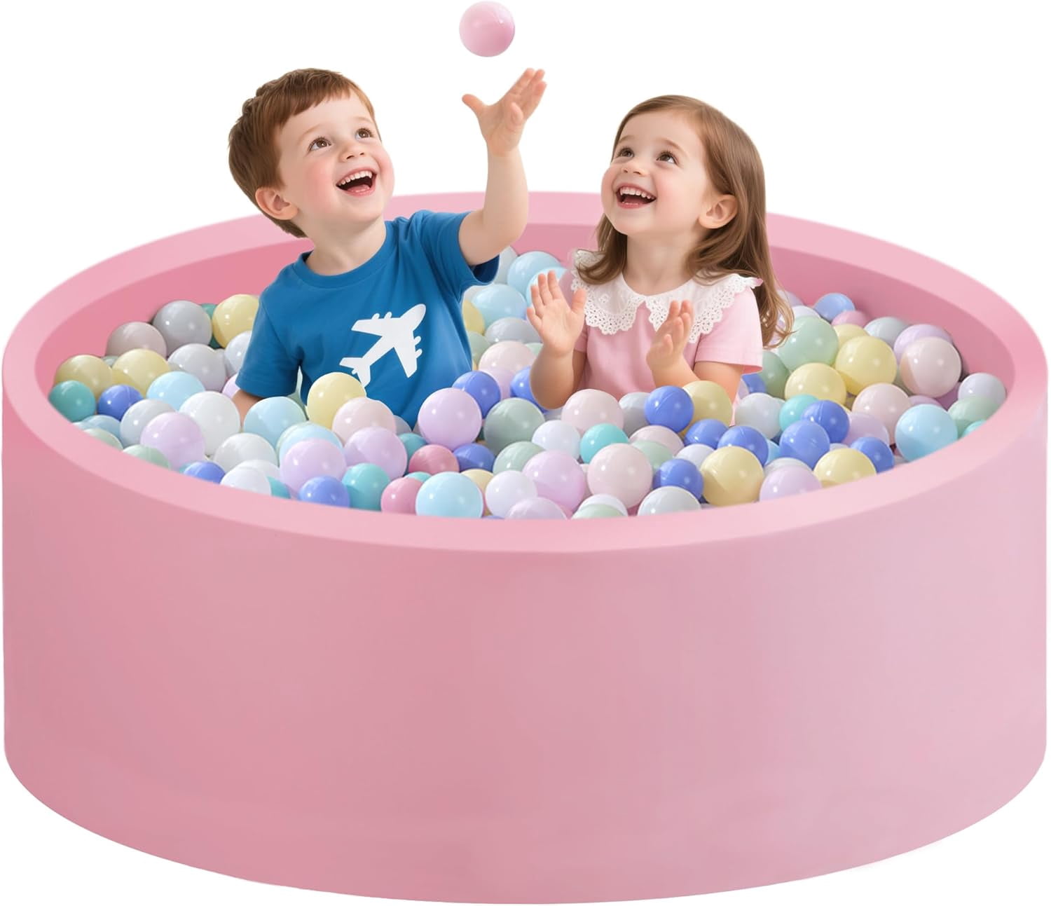 Ball Pit for Toddlers 47.24''x15.75'' Baby Ball Pit Soft Foam Ball Pits ...