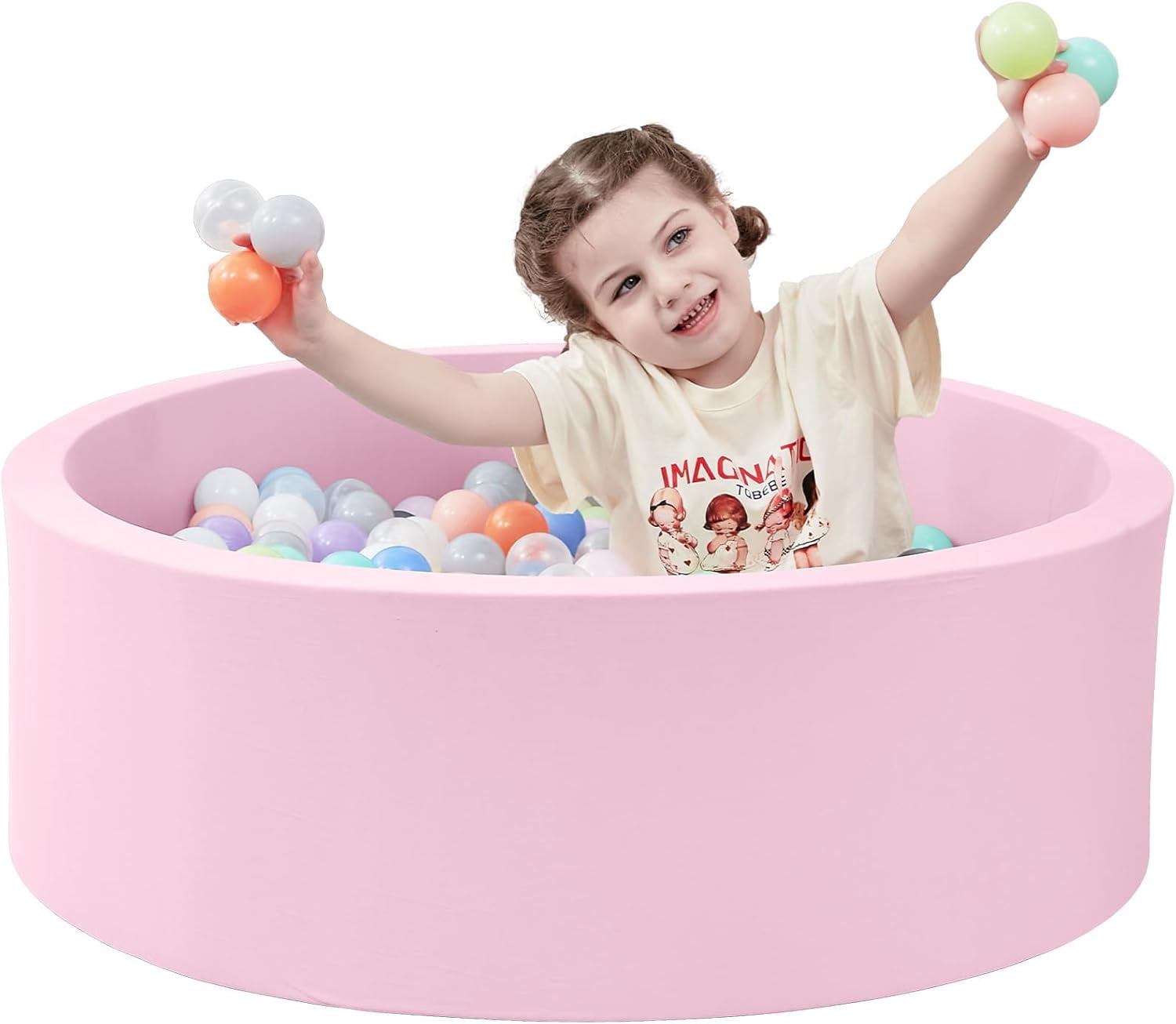 Ball Pit for Toddlers, 35.4"x 11.8" Foam Ball Pits, Indoor Soft Round ...