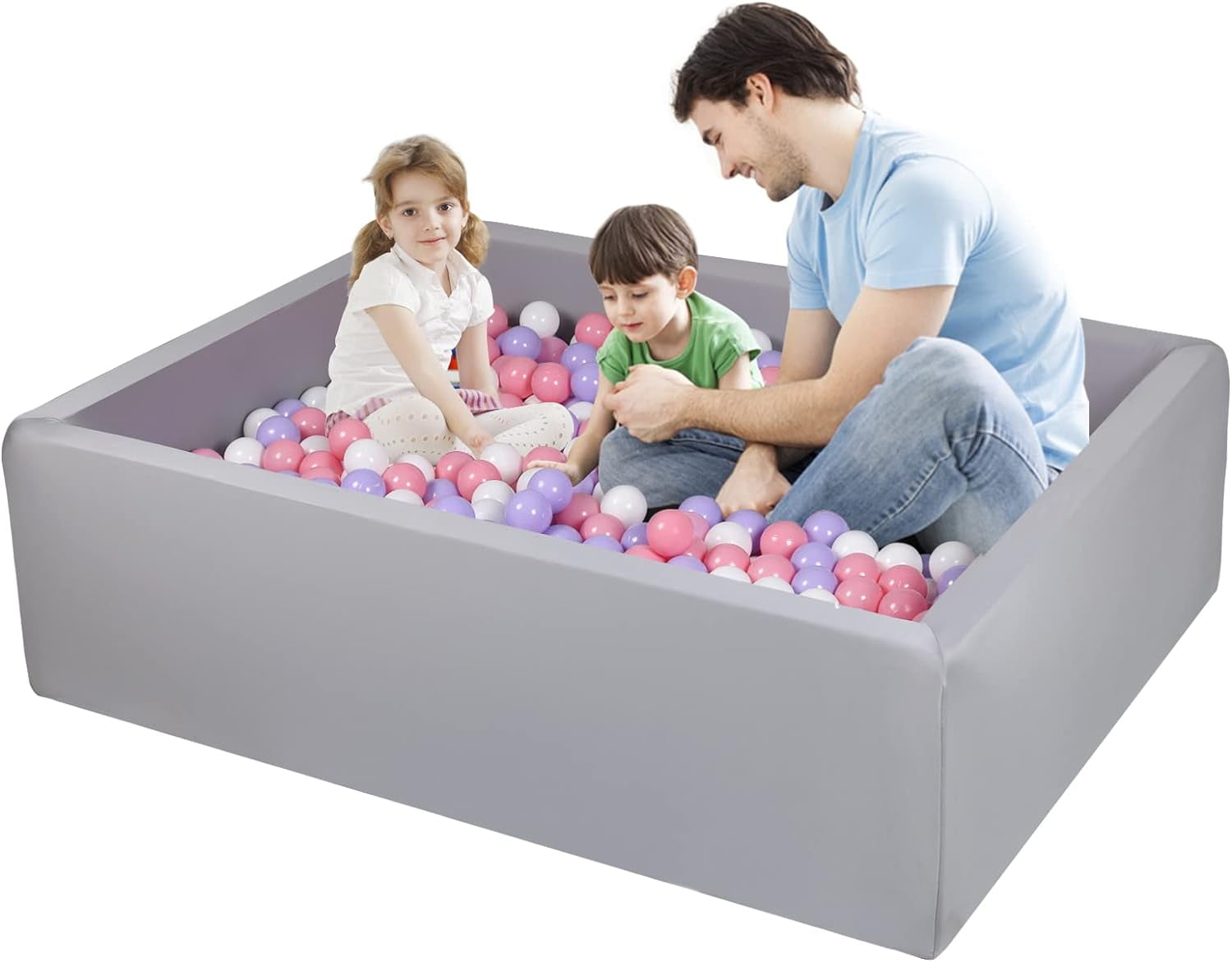 Ball Pits for Toddlers, Large Baby Ball Pit 47"x35" Rectangular Soft ...
