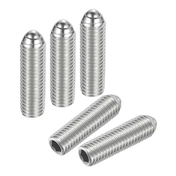 Ball Point Set Screws, M10 x 35mm 304 Stainless Steel Metric Spring Hex ...