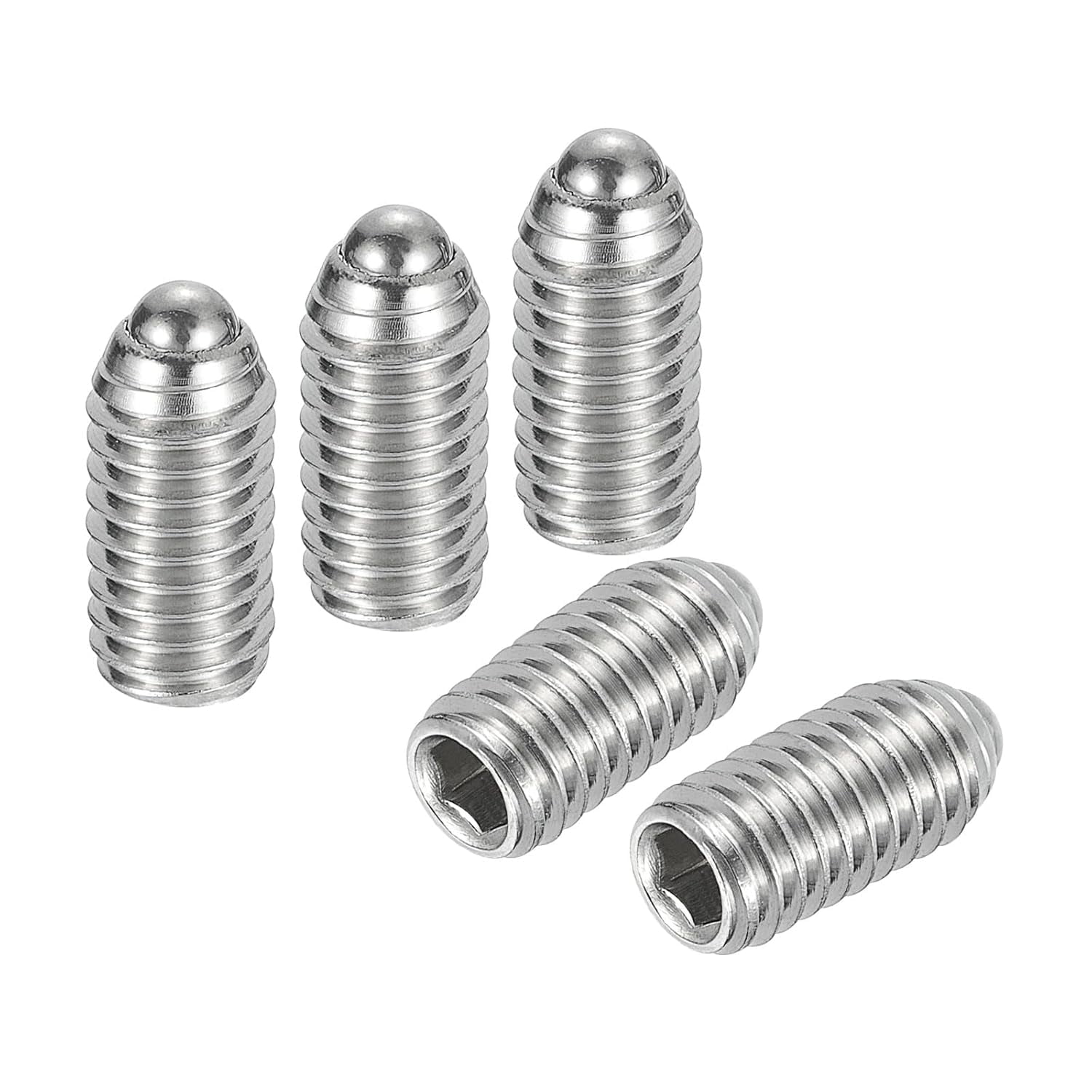 Ball Point Set Screws, M6 x 12mm 304 Stainless Steel Metric Spring Hex ...