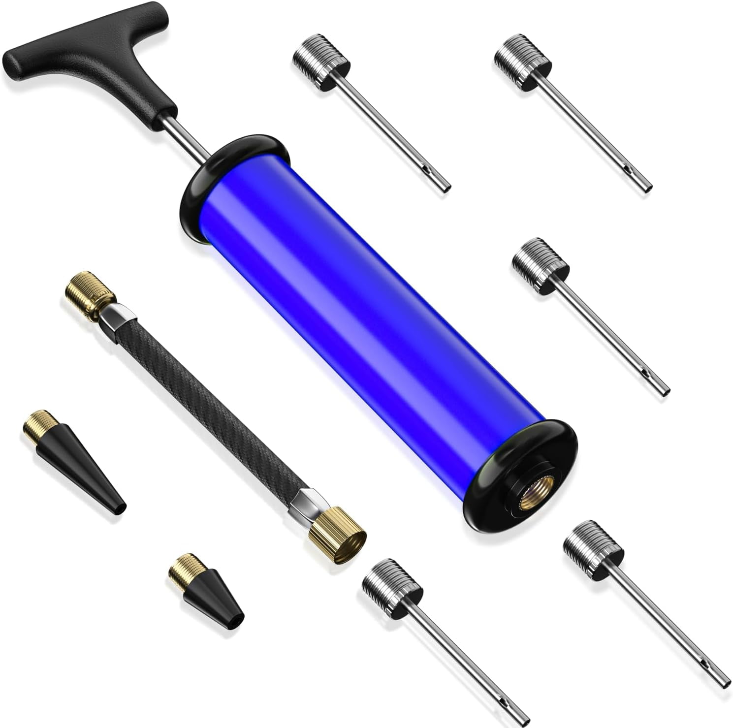 Ball Pump, Sports Ball Pump with 5 Needles, Nozzle, Extension Hose ...