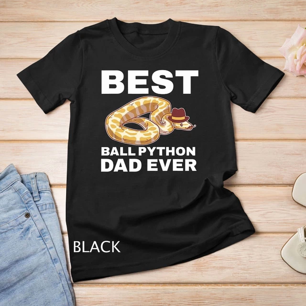Ball Python Dad Beard Mustache Pet Snake T-Shirt Unisex T-Shirt ...