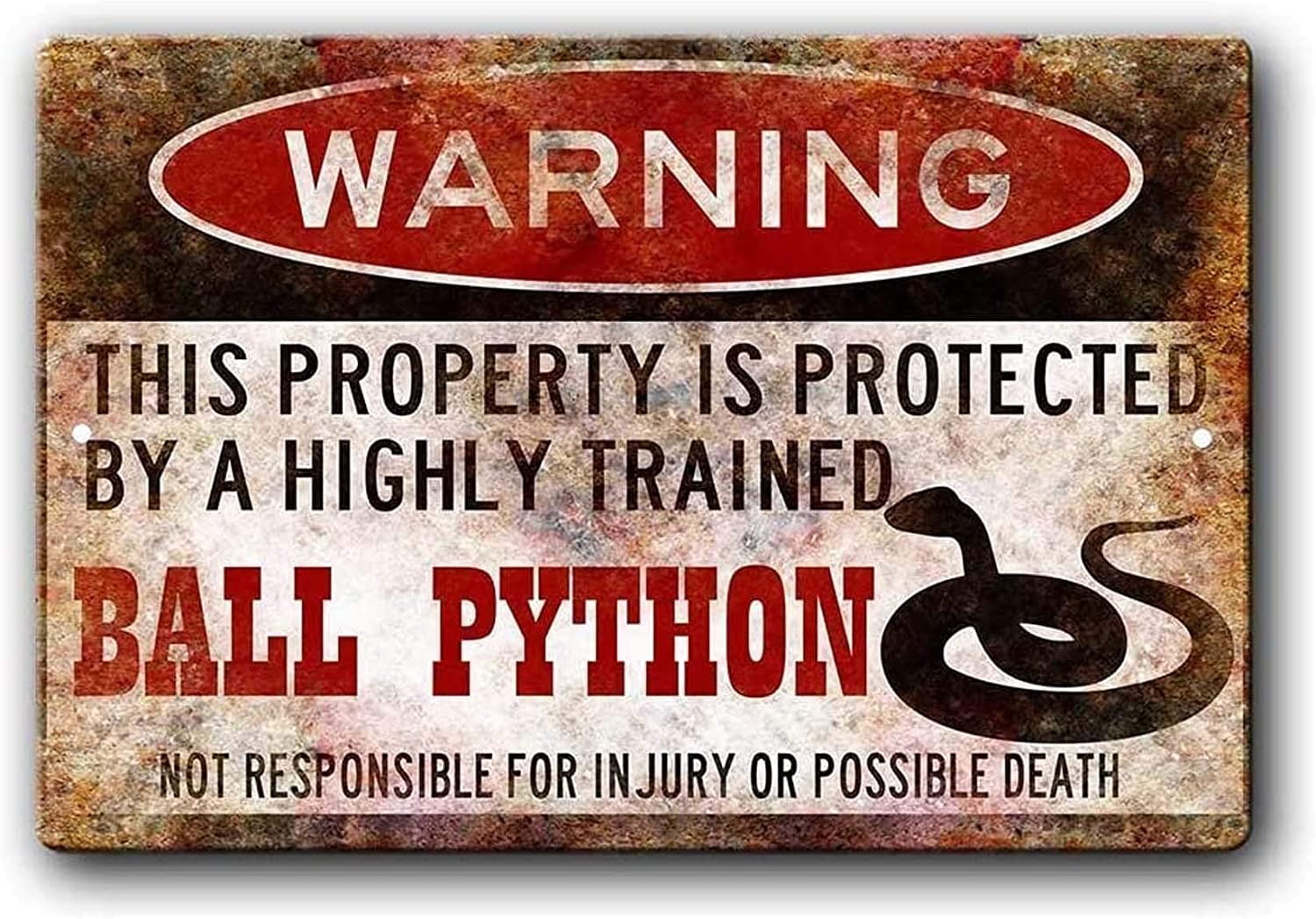 Ball Python Sign,Funny Metal Tin Signs,Ball Python Accessories,Snake ...