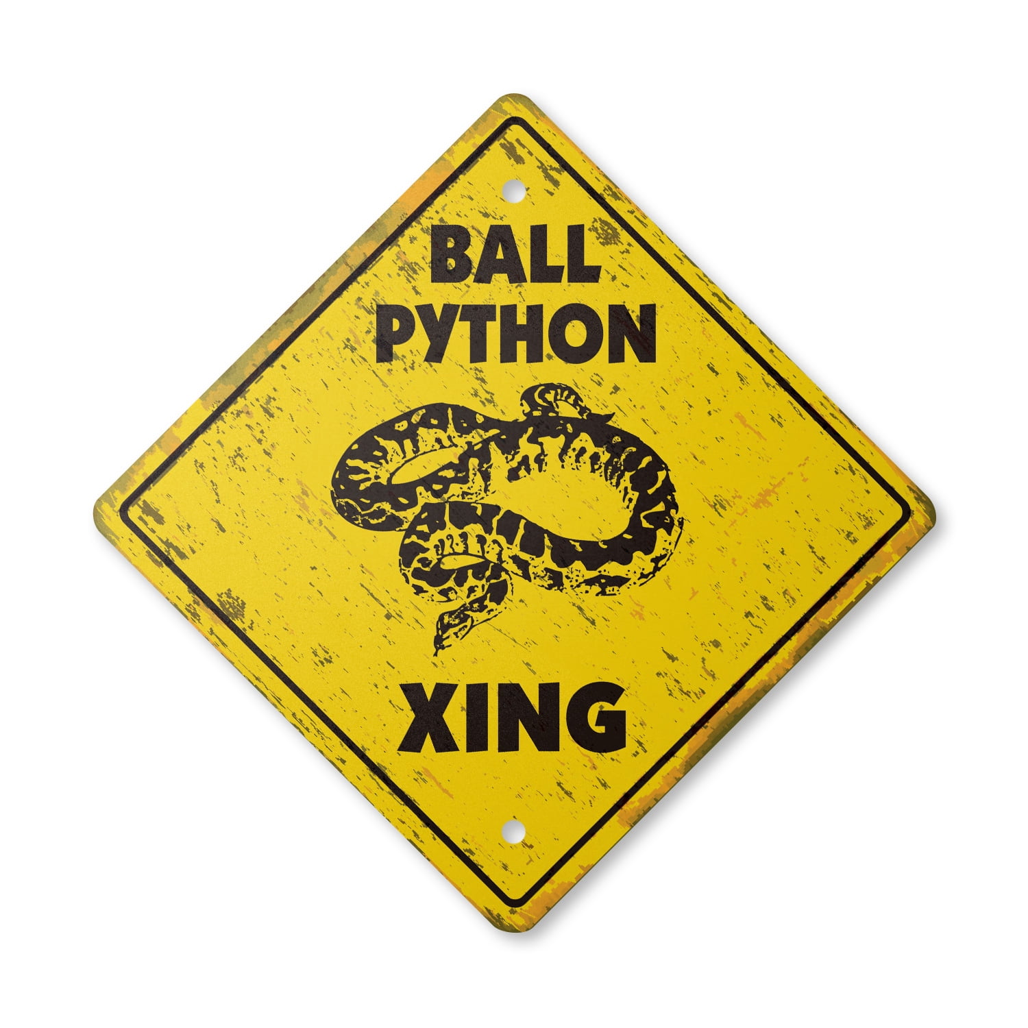Ball Python Vintage Crossing Sign Zone Xing | Indoor/Outdoor Plastic ...