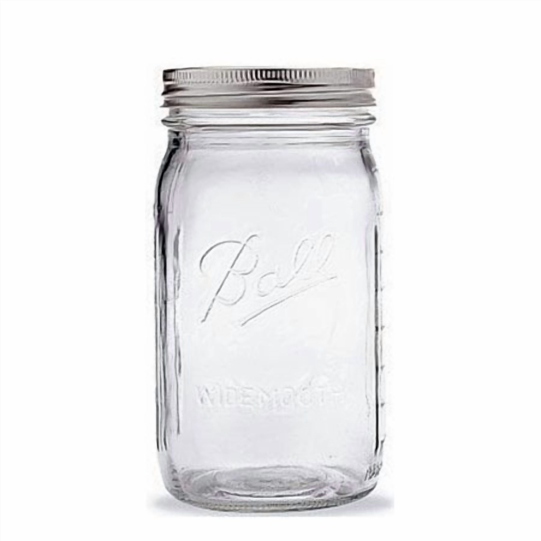 Ball Wide Mouth Glass Preserving Quart Jar with Silver Lid, 1 Jar ...
