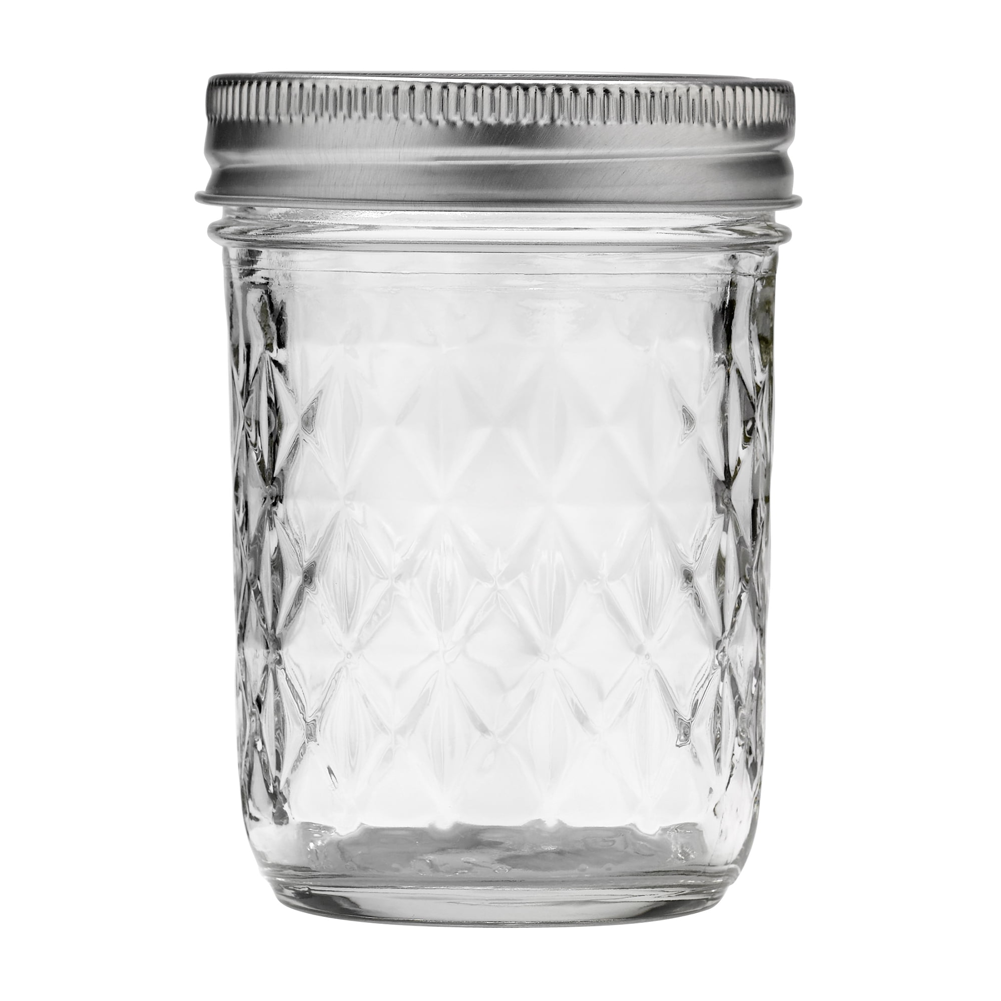 Ball Quilted Crystal Mason Jar w/ Lid & Band, Regular Mouth, 8 Ounces ...
