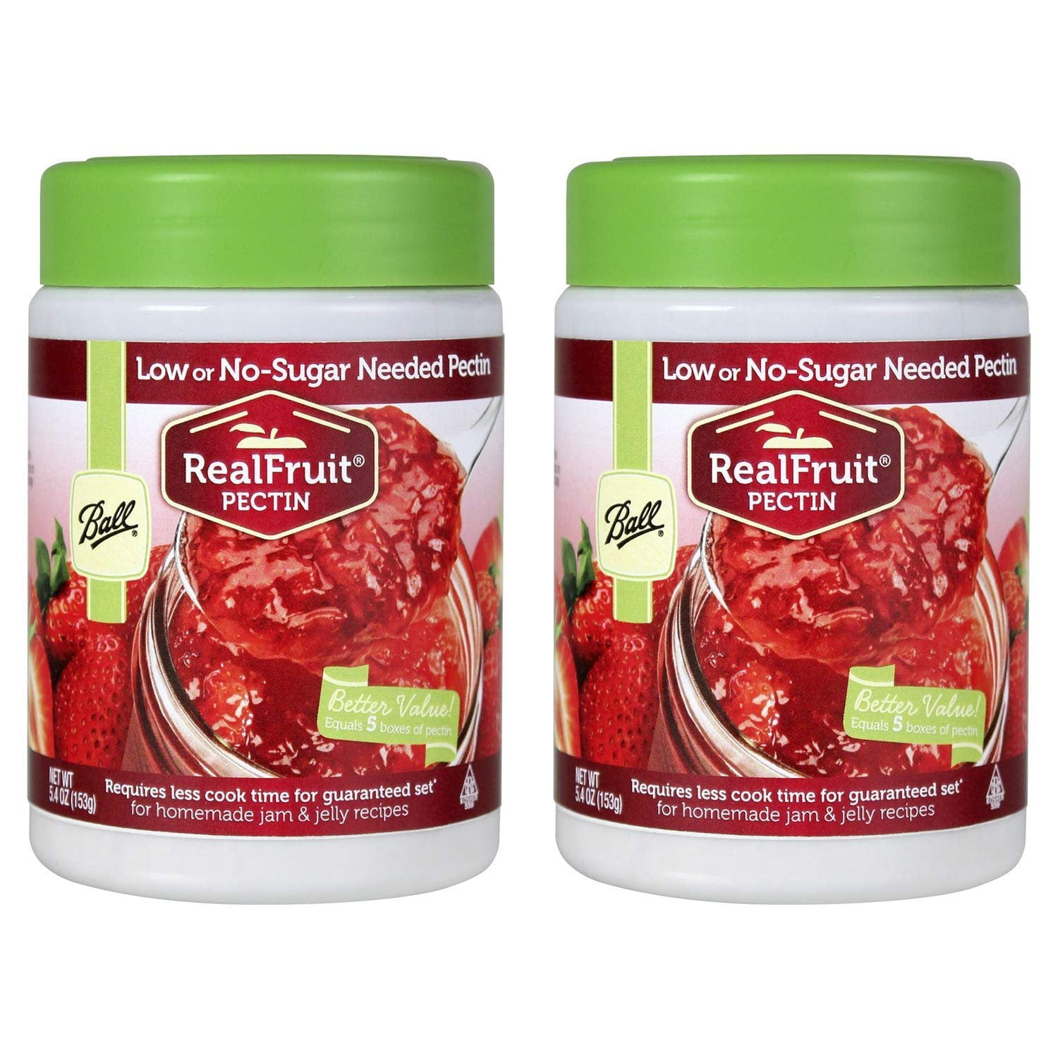 Ball Real Fruit, Low or No-Sugar-Needed Pectin 5.4 oz Pack of 2 ...