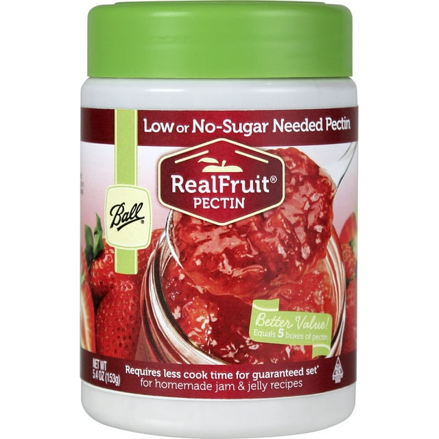 Ball Real Fruit Low/No-Sugar Pectin Powder for Jam & Jelly Making, 4.7 ...
