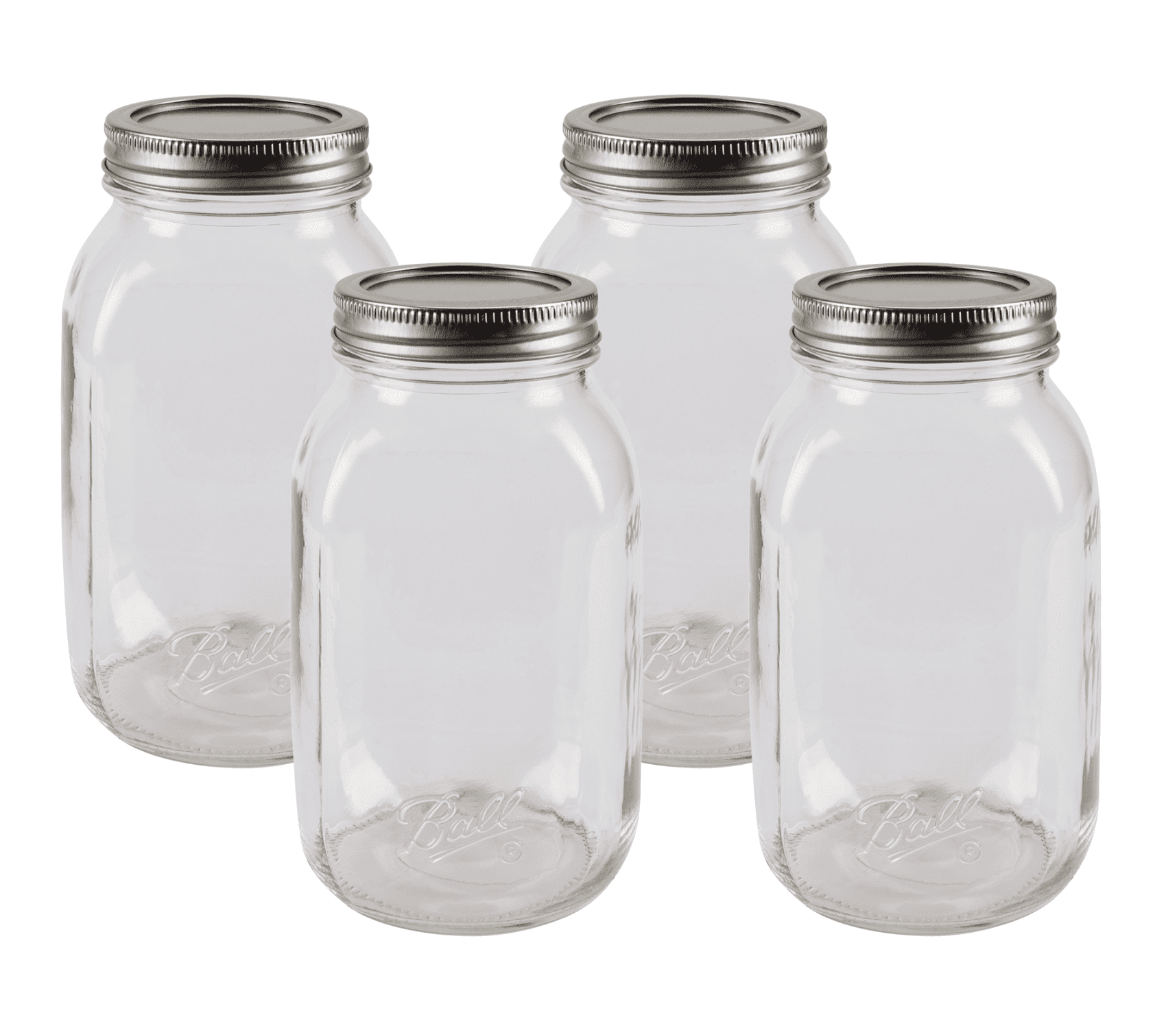 Ball Regular Mouth Easy Label Glass Mason Jars with Lids and Bands ...