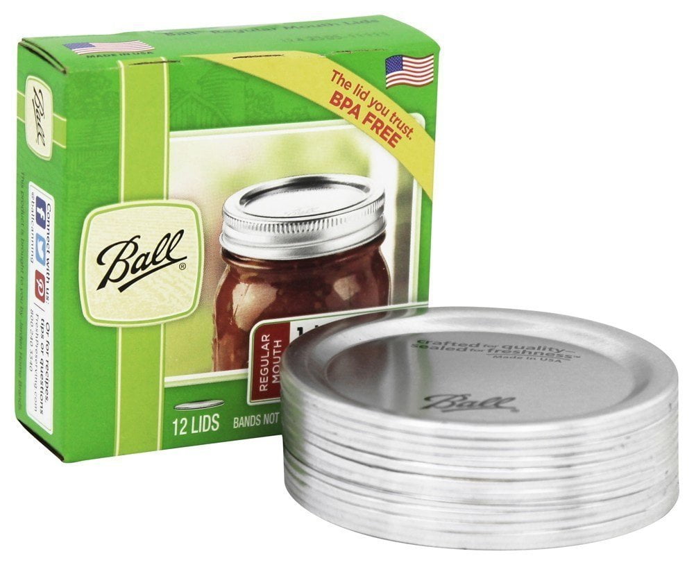 Ball Tinplate Steel Regular Mouth Jar Lids, 4 Pack - One-Time Use for ...