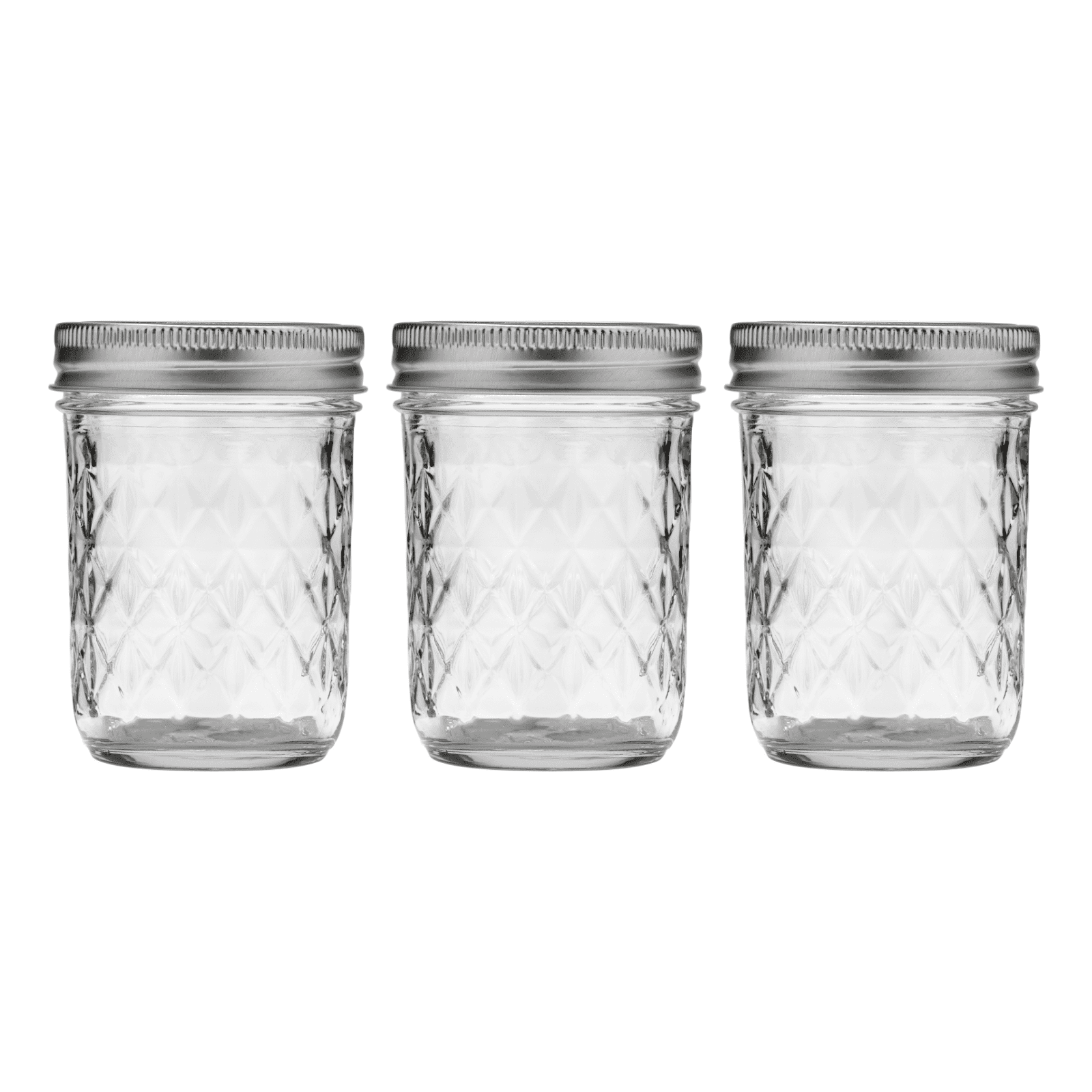 Ball Regular Mouth Quilted Crystal Glass Mason Jar, Half Pint Size, 8 ...
