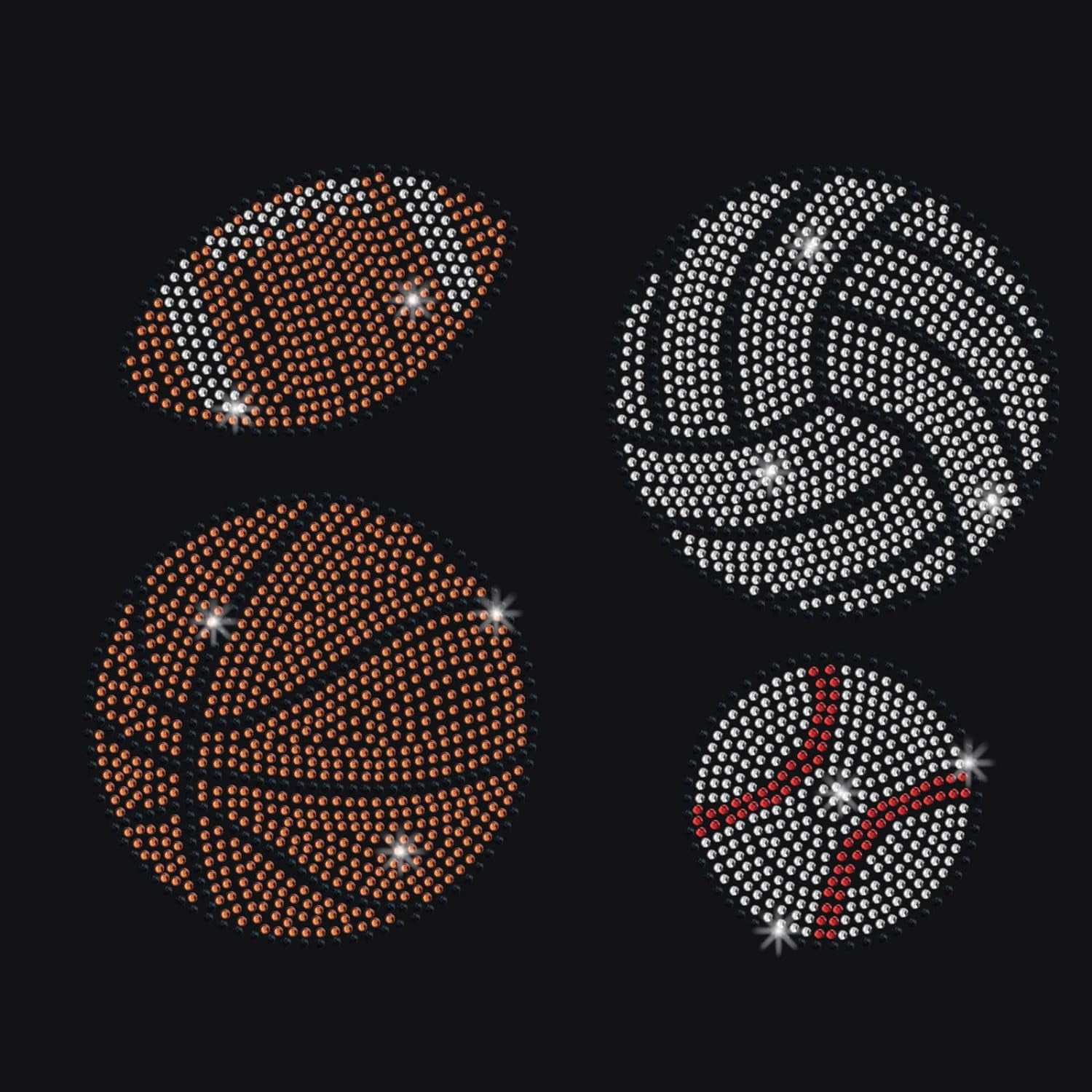 Ball Rhinestone Iron on Hotfix Heat Transfer Decal Bling Rhinestone ...
