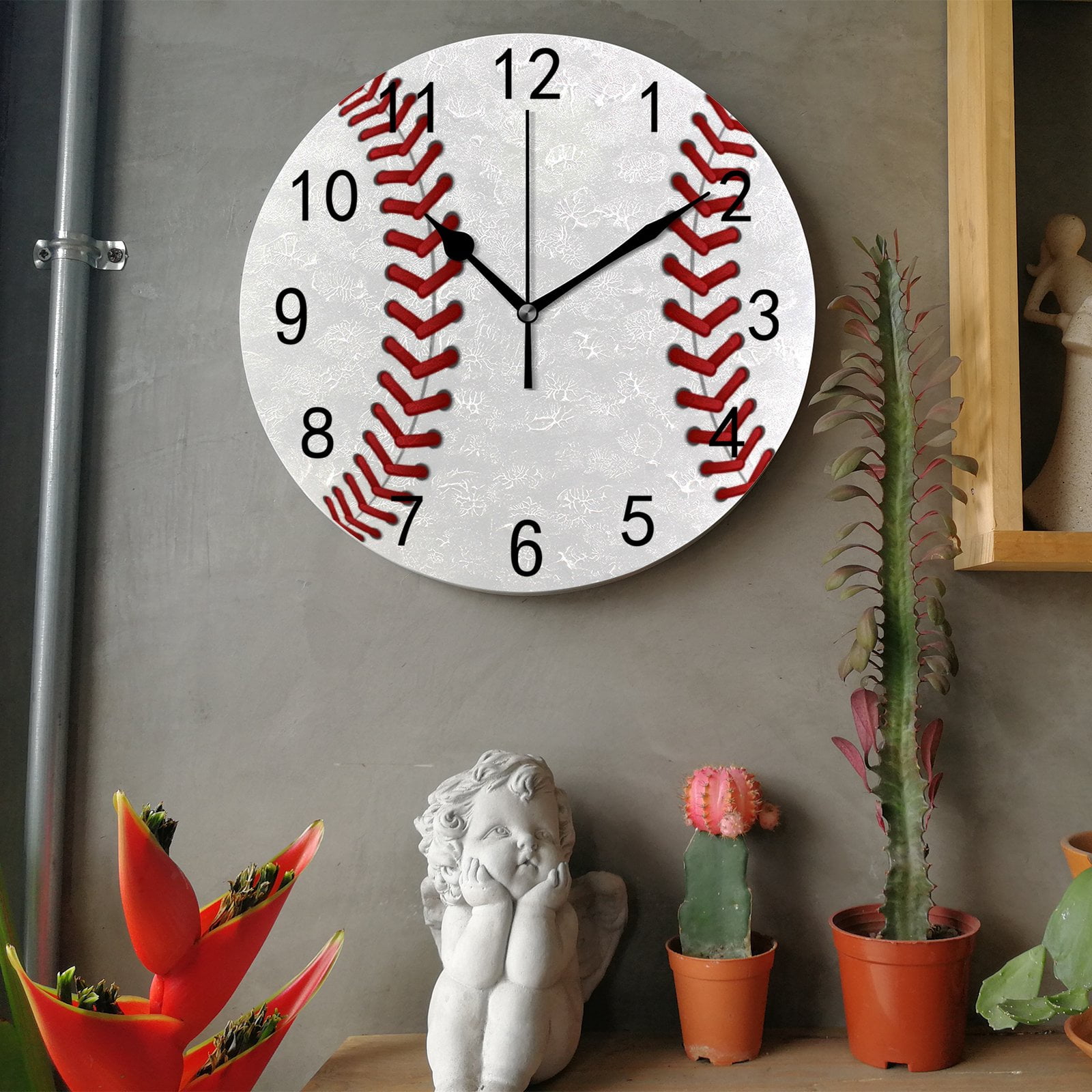 Ball Round Wall Clock 10 Inch, Silent Non Ticking Wall Clocks Battery ...