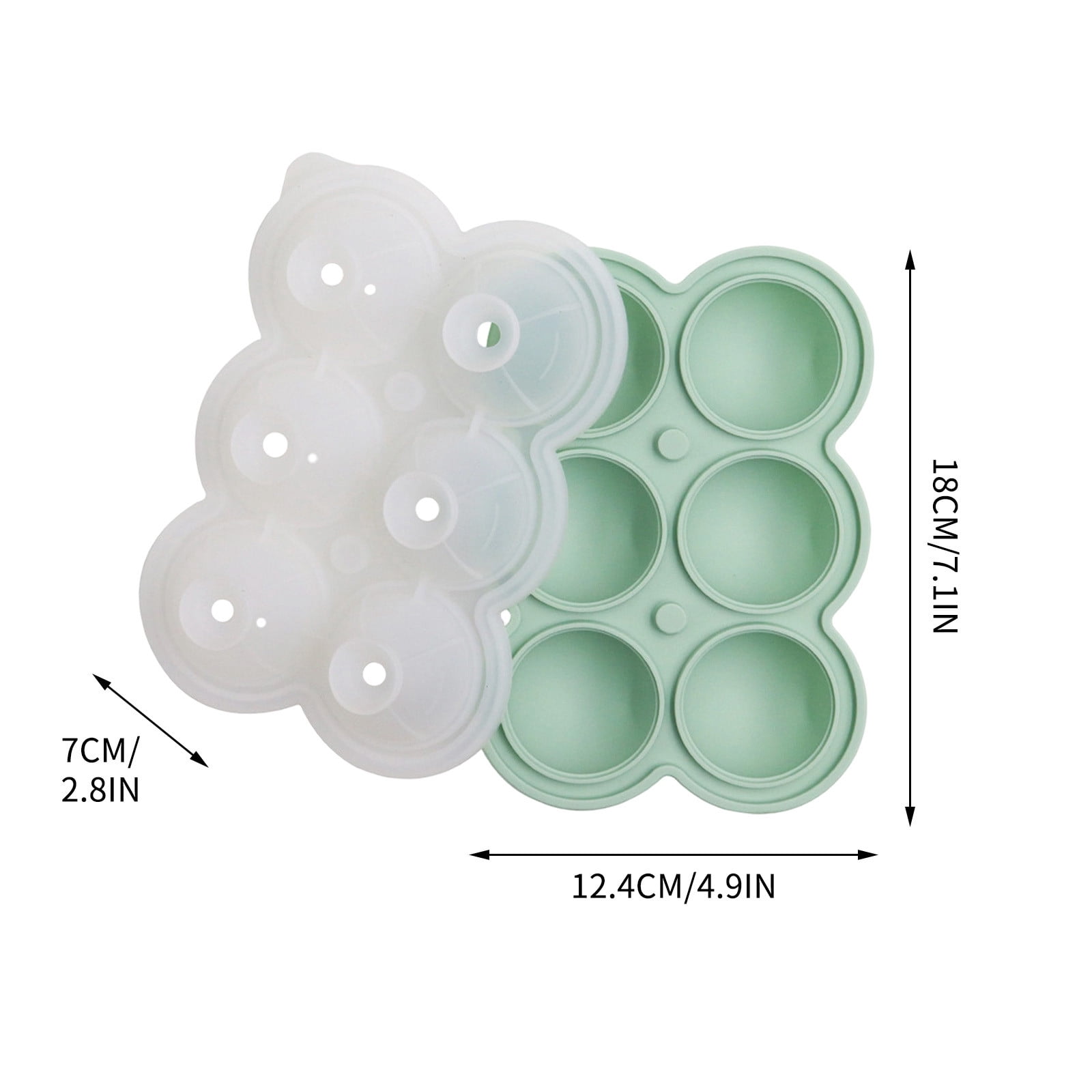 Ball Shape Ice Mold, 6 Cavity Reusable Silicone Easy Release Ice Ball ...
