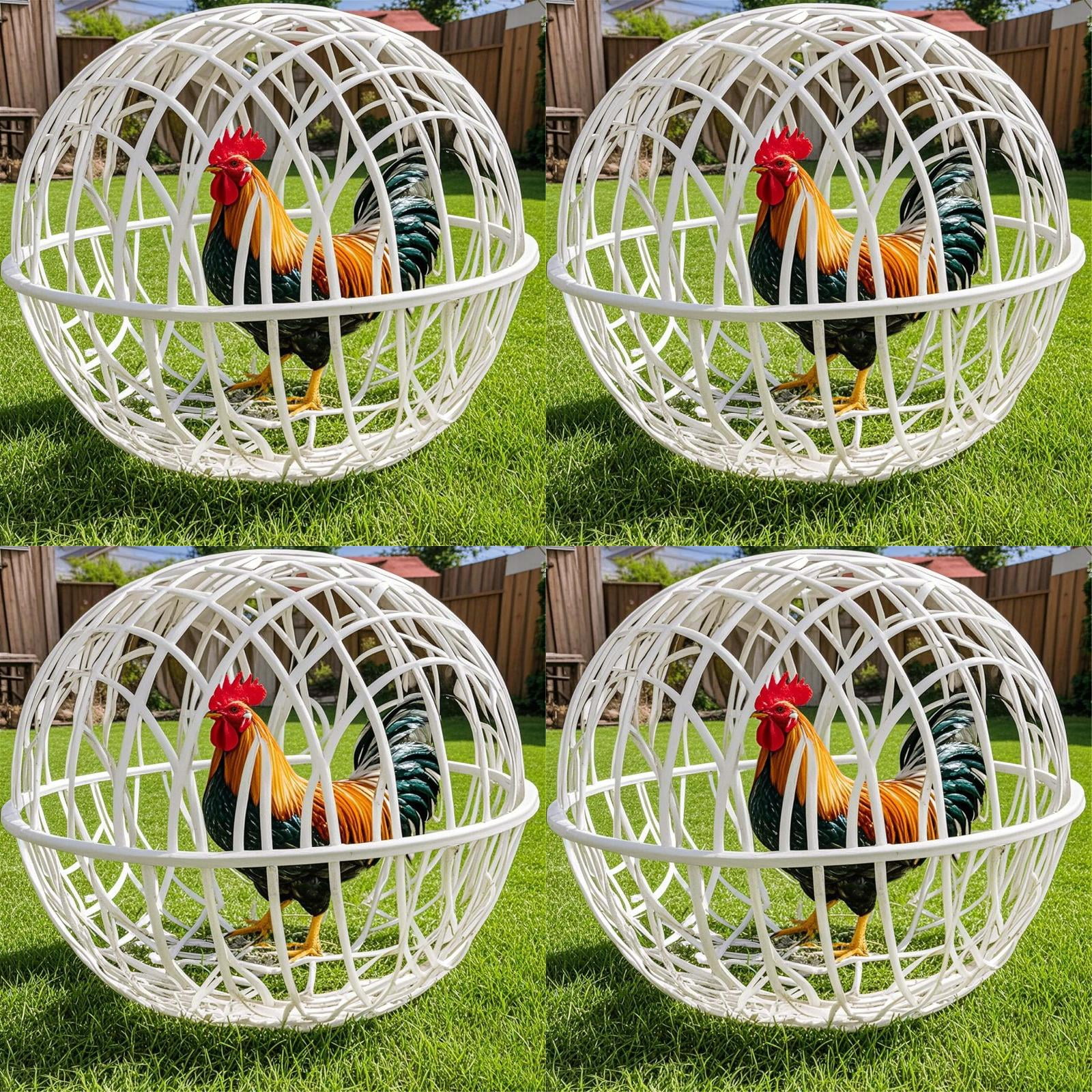 Ball-Shaped Chicken Coop Cage - Mobile Poultry Enclosure with Rolling ...