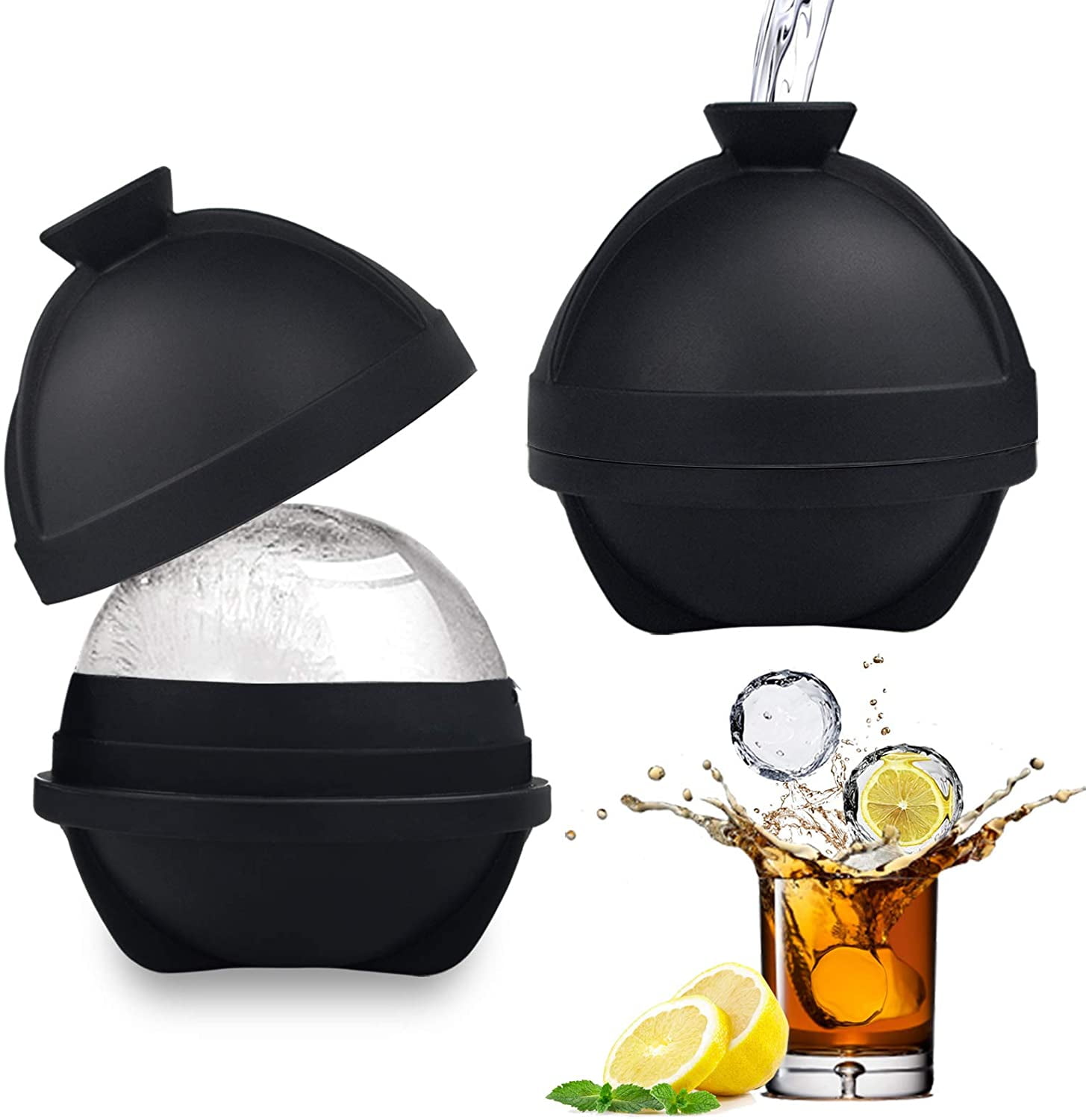 Ball Shaped Ice Cube Mold - Ball Shaped Snowball Circular Ice Cube Tray ...