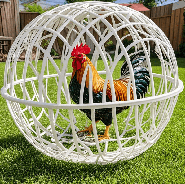 Ball-Shaped Movable Chicken Coop, Outdoor Rollable Round Chicken Cage ...