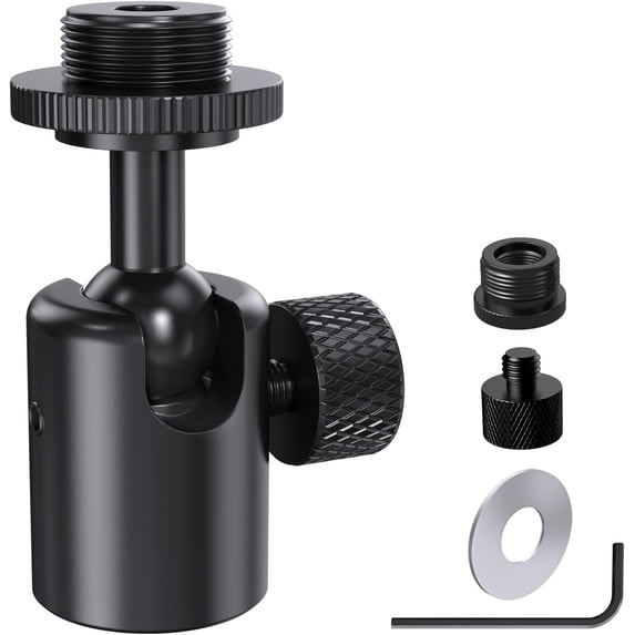 Ball and Socket Head Microphone Adapter with Angle Adjusent– 360° Pan ...