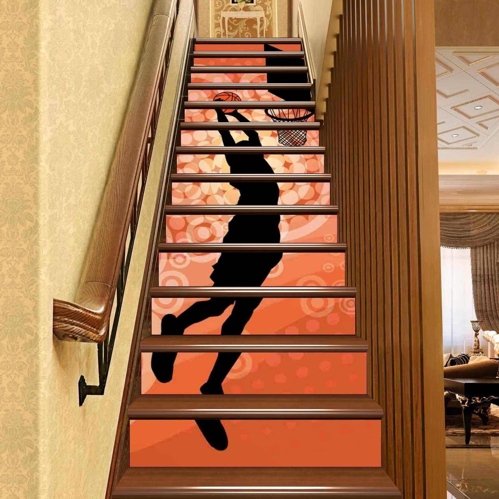 Ball Sport Stair Stickers Color Football Basketball Soccer Staircase ...