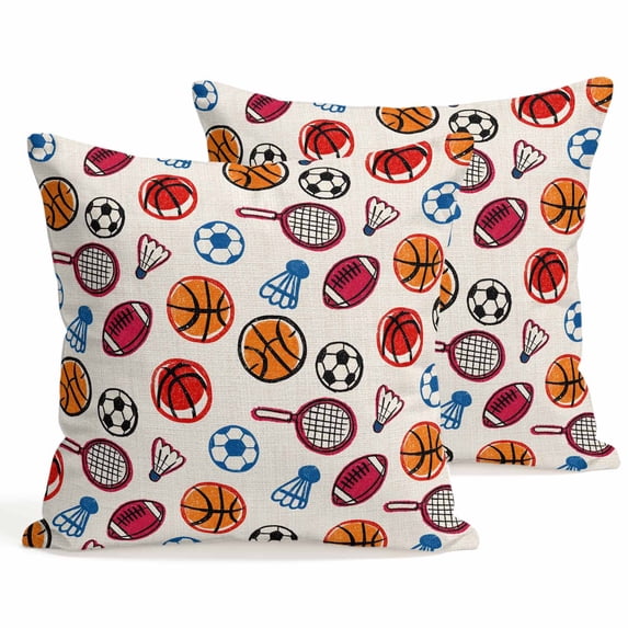 Ball Sport Throw Pillow Covers 20 x 20 Inch Pillow Covers Set of 2 ...