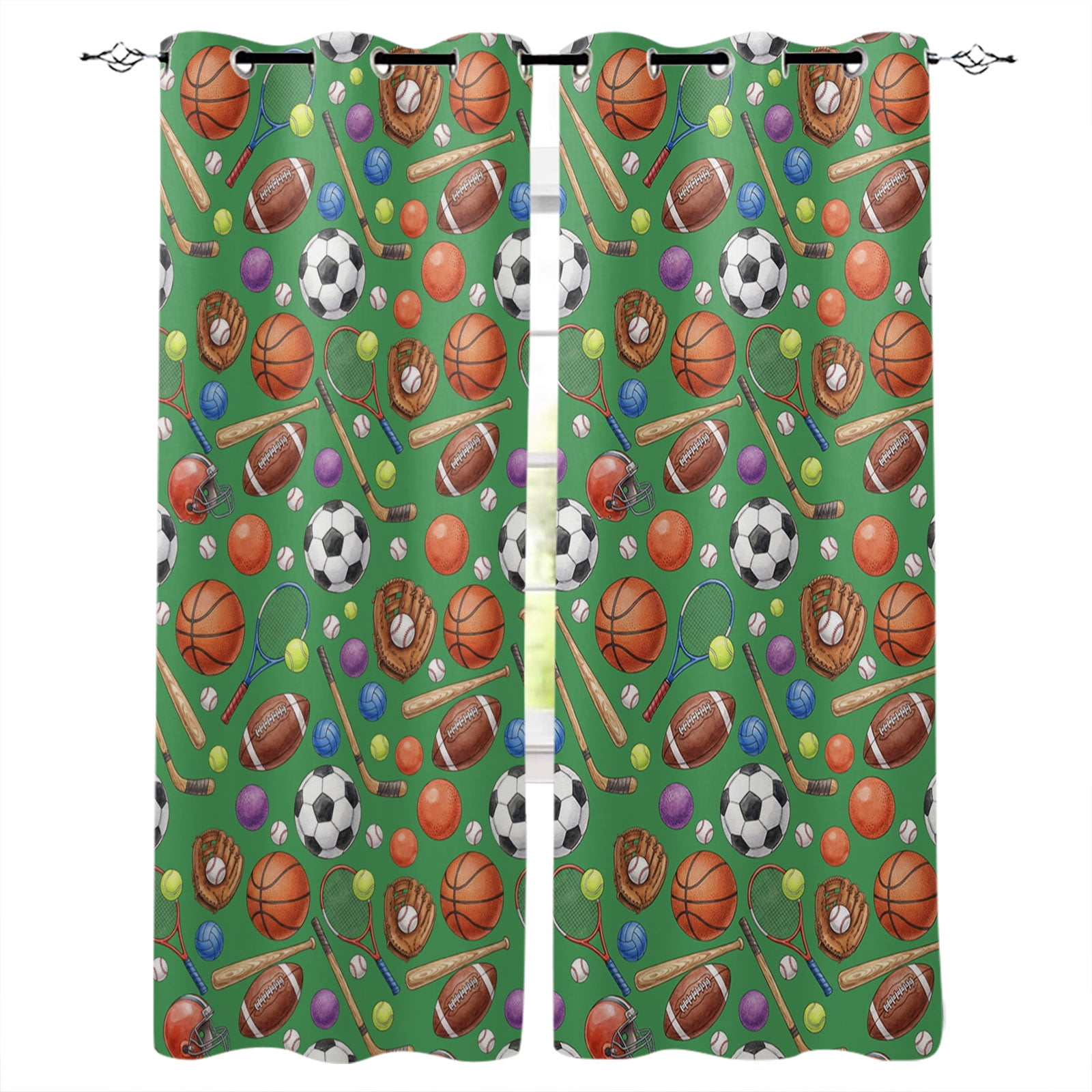 Ball Sports Blackout Curtains for Bedroom/Living Room, Thermal ...