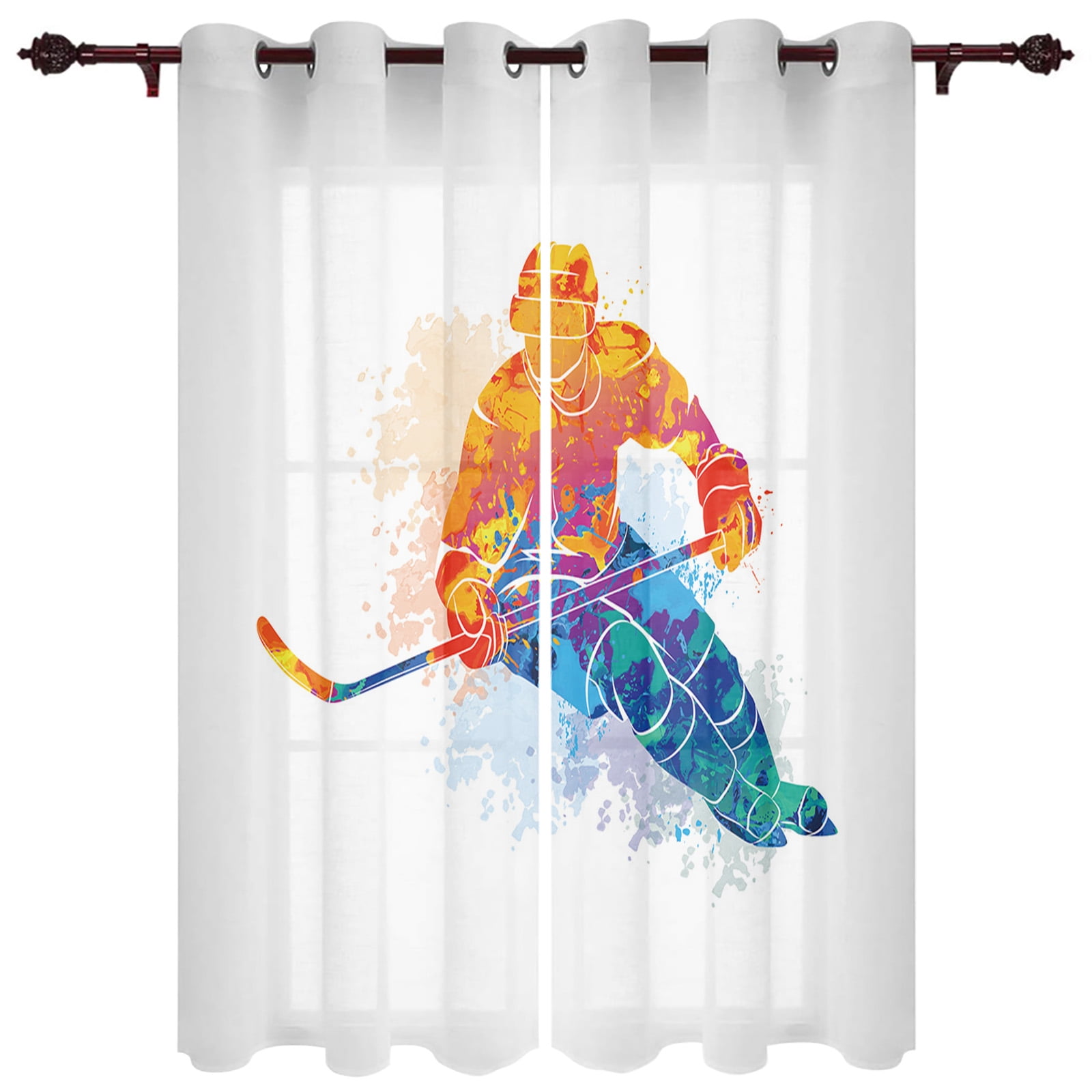 Ball Sports Football Basketball Window Curtains Home r Living Room ...