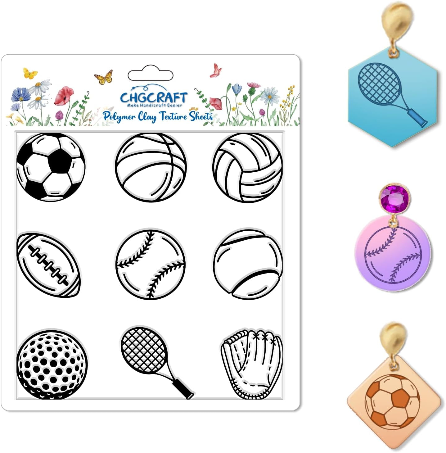 Ball Sports Polymer Clay Texture Sheets Football Pattern Silicone ...