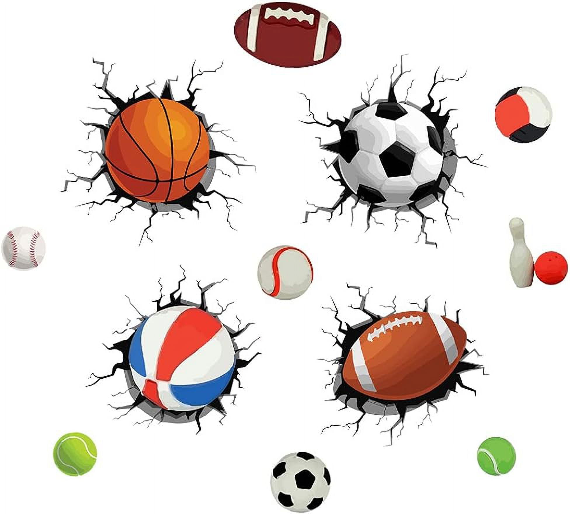 PVC Wall Stickers Wall Decoration Basketball/Football/Rugby Pattern ...