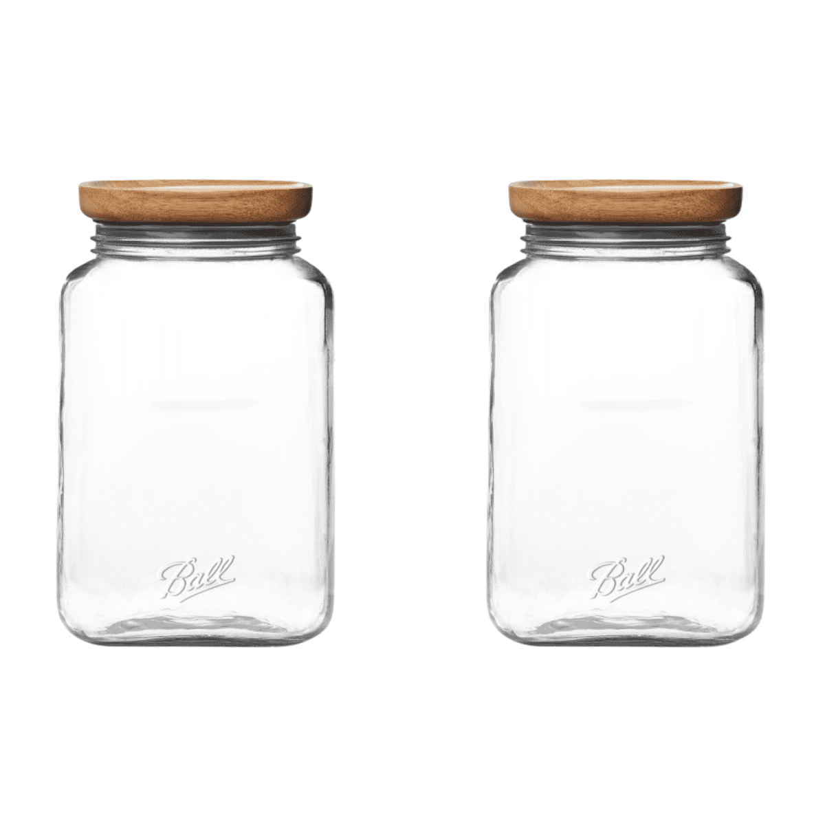 Ball Stack & Store Glass Mason Jars with Wooden Lid, 15.6-Cup (Pack of ...