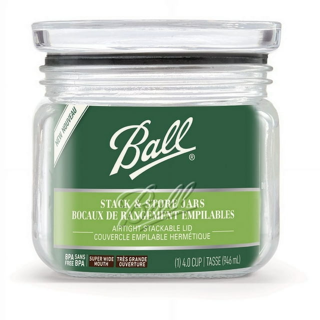 Ball® Stack & Store Quart Jar (4 Cups/32 oz.), Glass Storage Jar ...