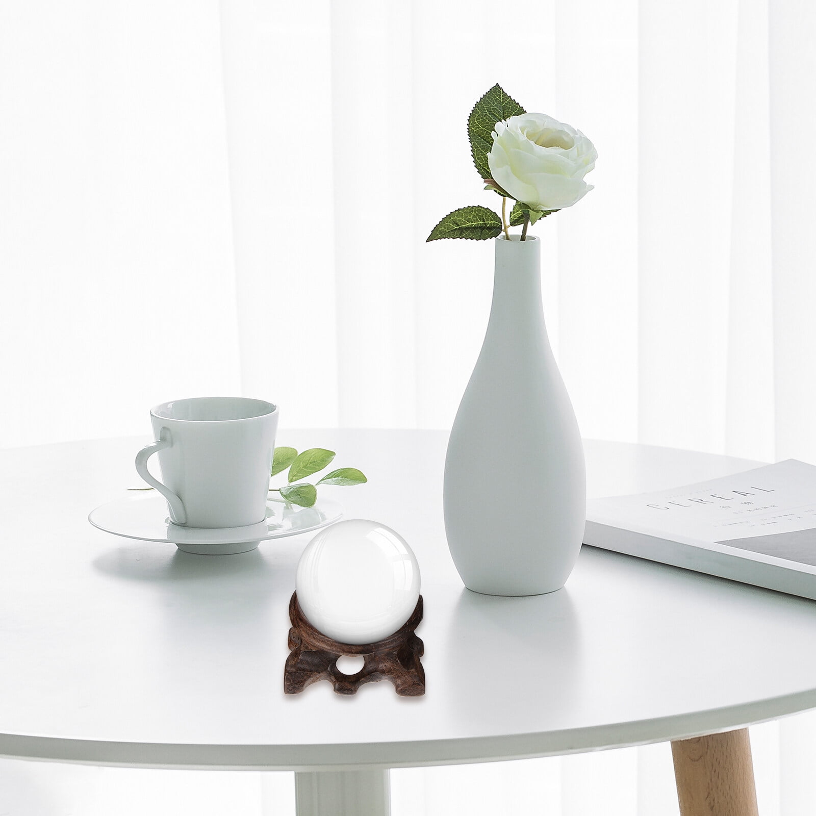 Ball Stand Holder Base Crystal Display Wood Glass Sphere Egg Globe ...