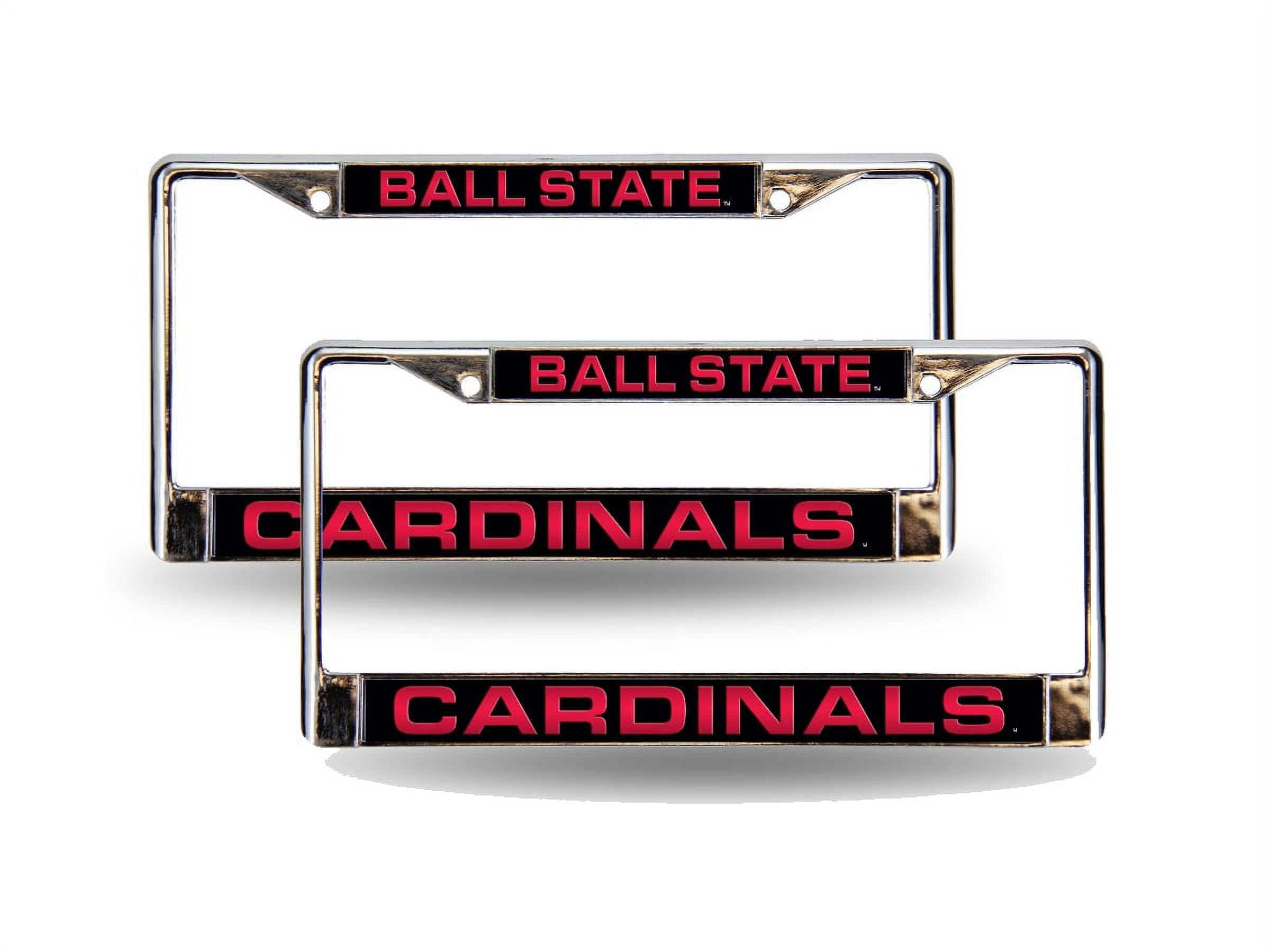Ball State Cardinal's Chrome Metal Laser License Plate Frame - Set of 2 ...