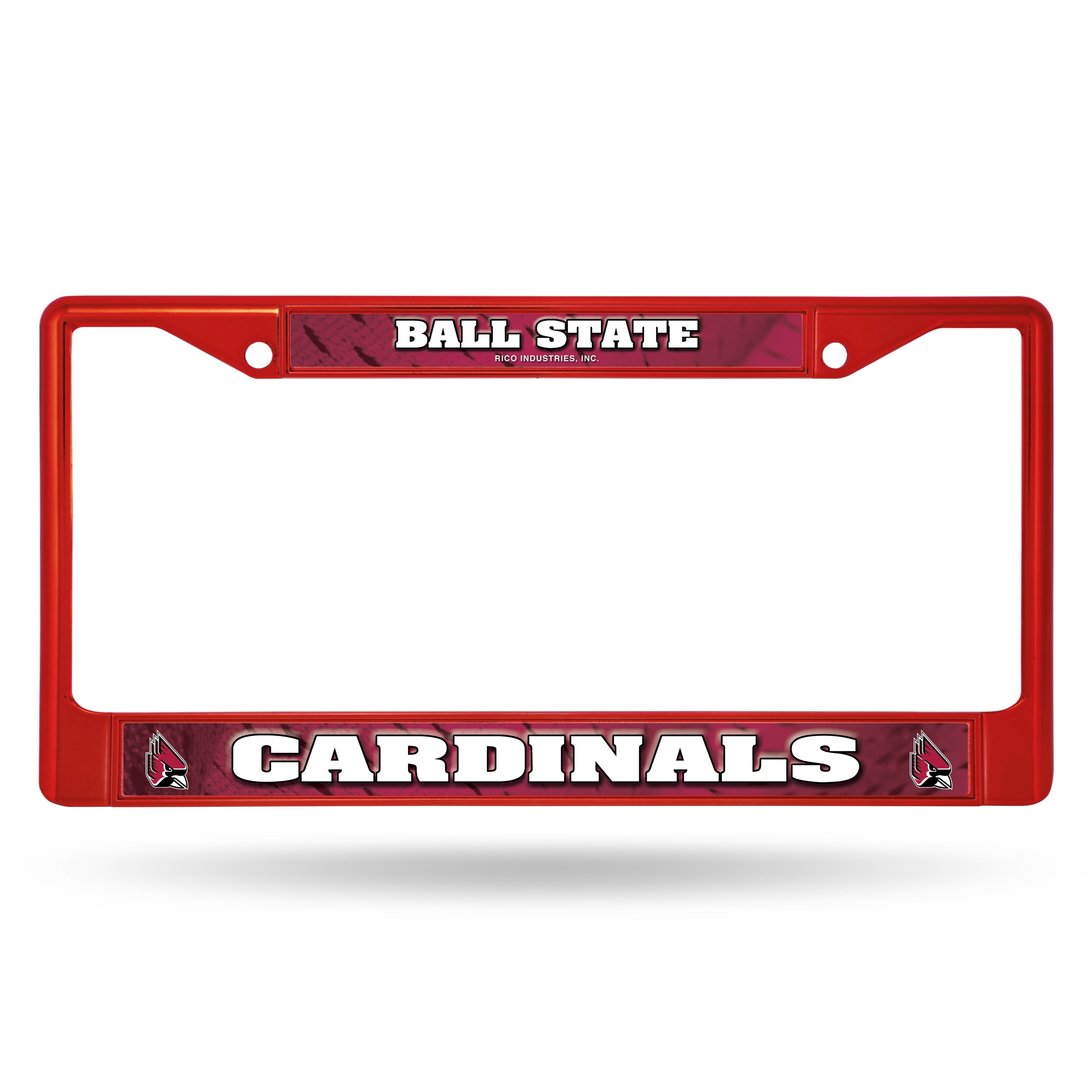 Ball State University Chrome Metal (Red Painted) License Plate Frame ...